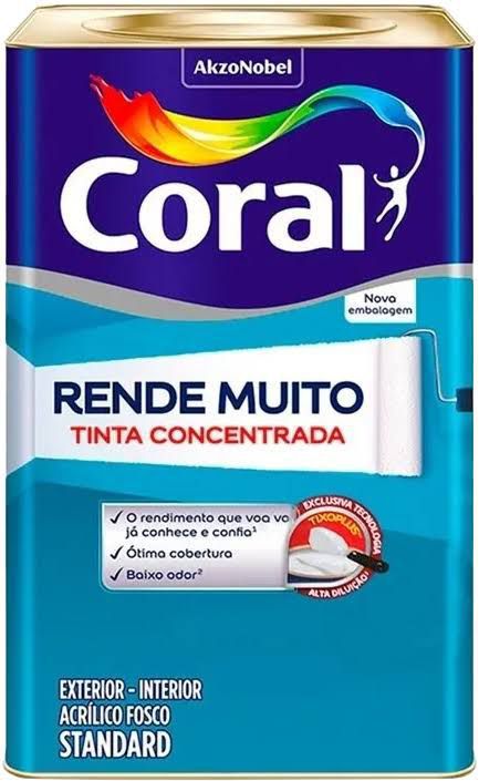 Tinta Acrílica Standard Fosco Coral Rende Muito Cores 16L | Degraus ...