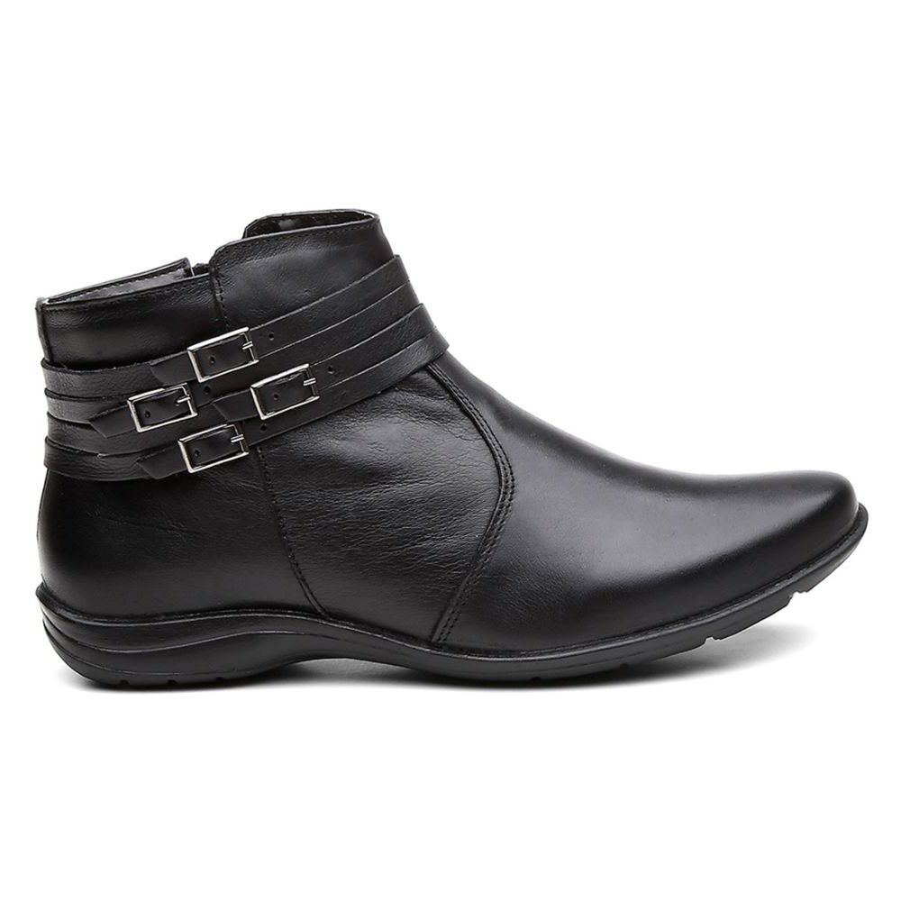 Bota Feminina Flat Rasteira Preto | KRN SHOES | Calçados Casuais