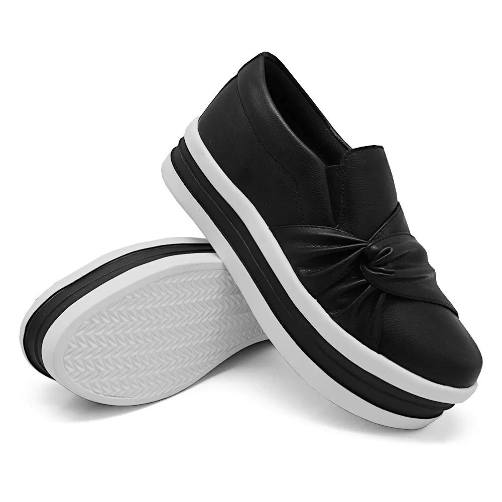 Tênis Dk shoes Slip On Nó Lateral Sola Alta Preto | DK Shoes | Tênis ...