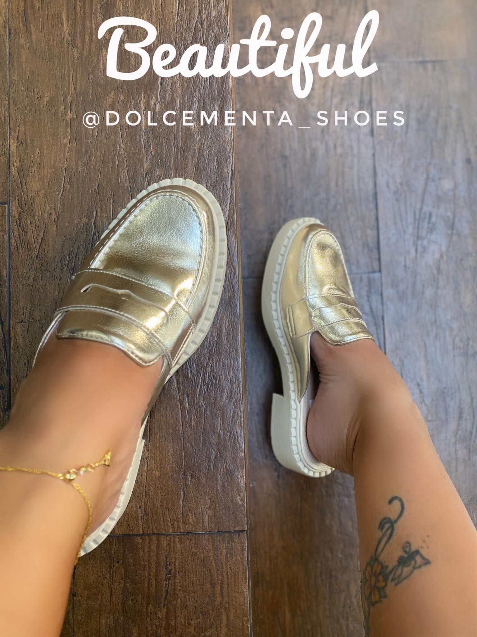 Loafer mule gold | Dolce & Menta
