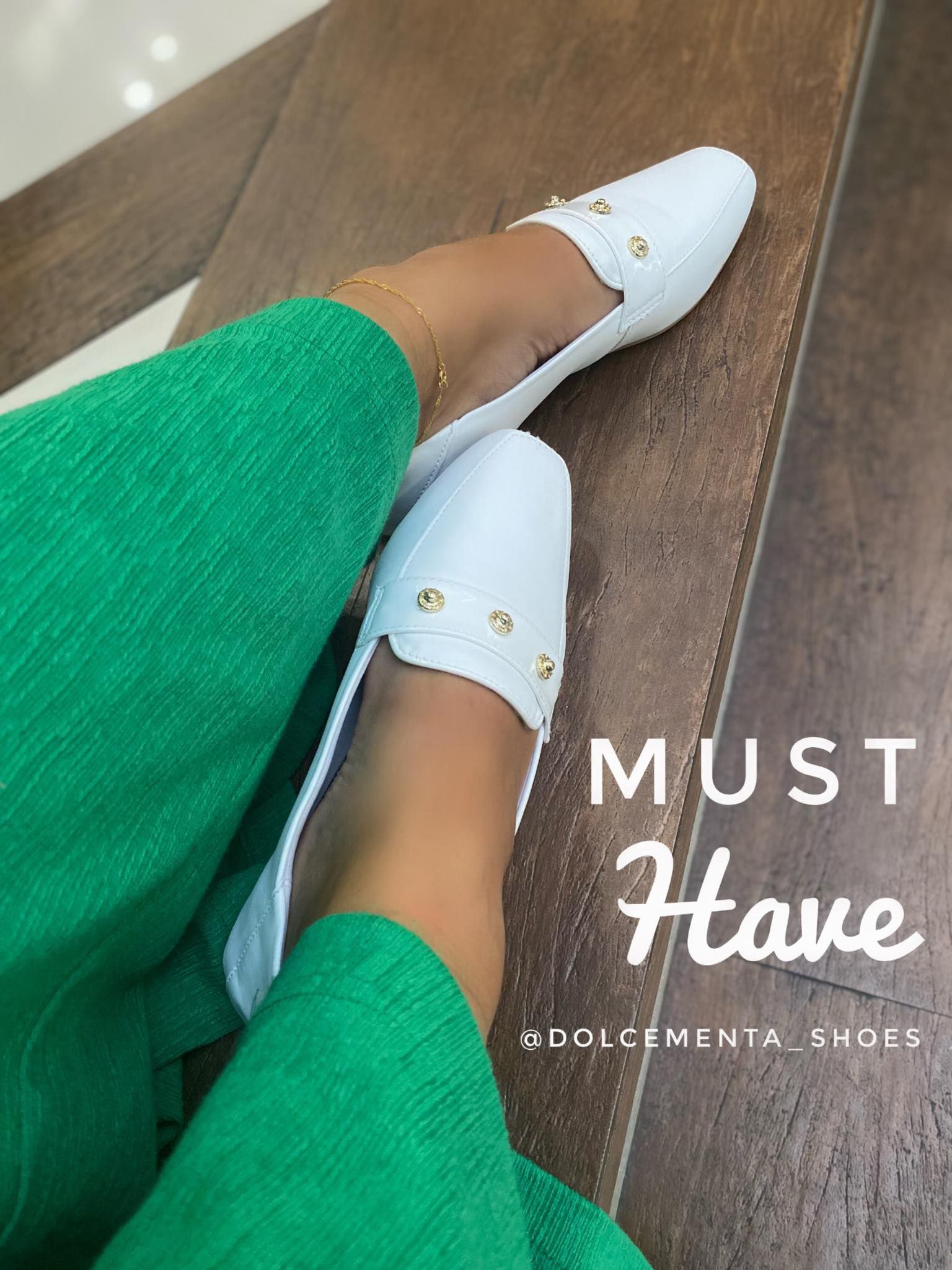 Mocassim couro eco branco | Dolce & Menta