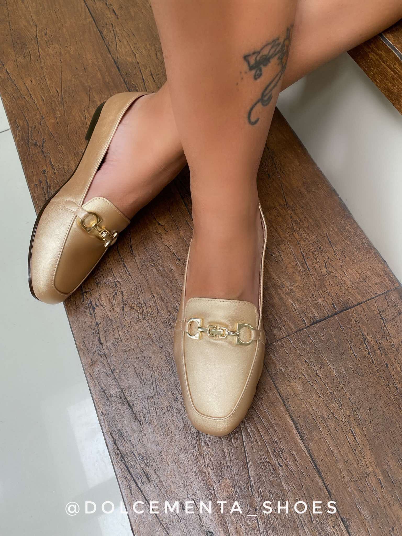 Mocassim Dourado Marisa | Dolce & Menta