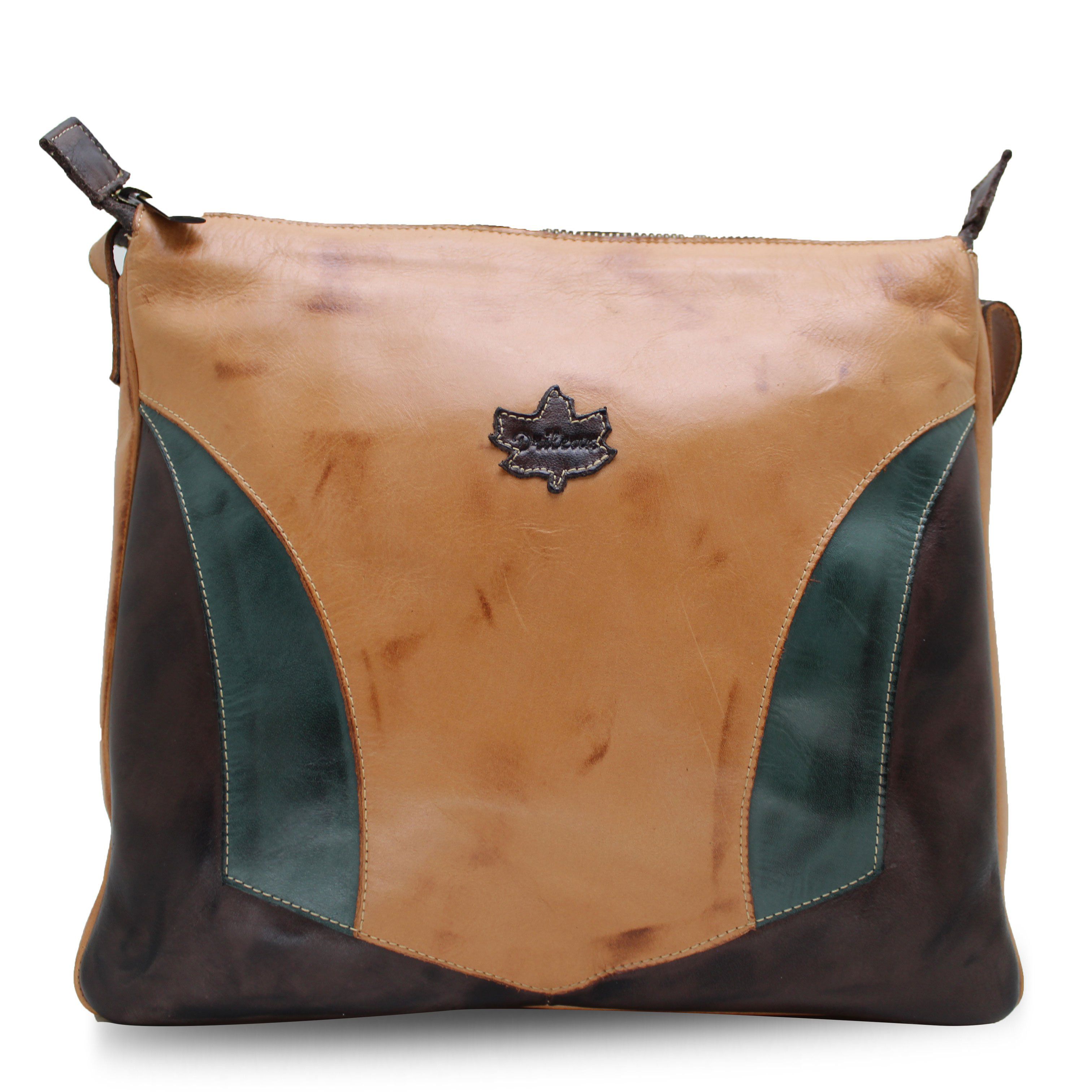 Bolsa BM 032 Café Laranja 100% em couro | Drilean