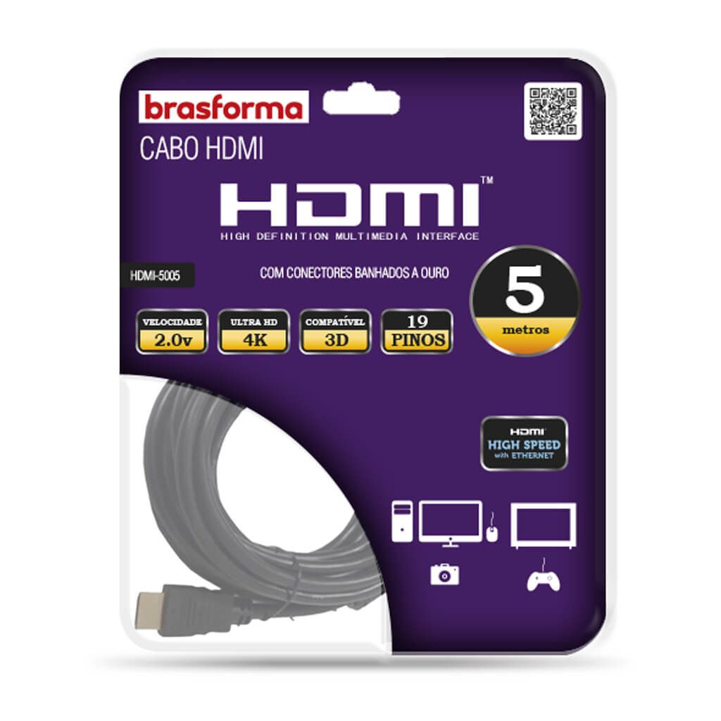 CABO HDMI 4K ULTRAHD 2.0 5 MTS | Eletro Light