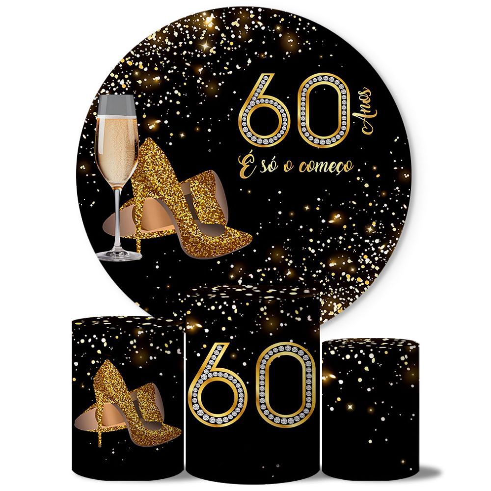 Trio Capas Cilindros + Painel Tema 60 Anos Veste Fácil | ESTAMPARIA NET