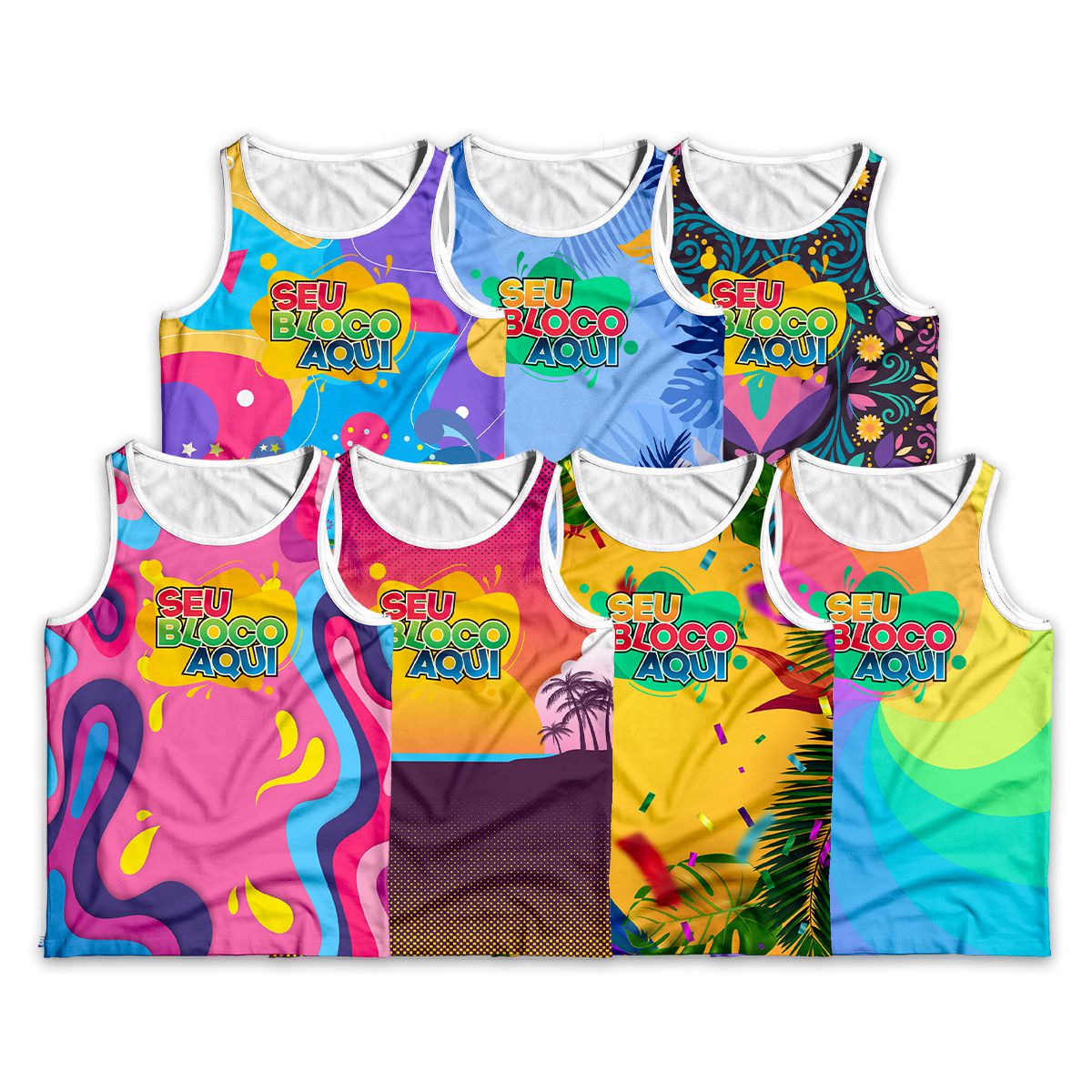 Kit 10 Abadás Personalizados Regata Carnaval Bloco | ESTAMPARIA NET