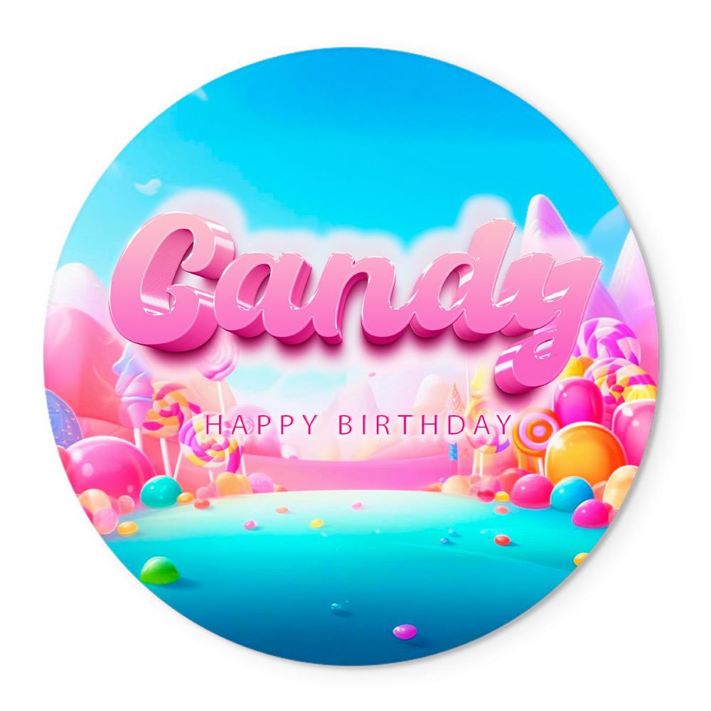 Painel Redondo Tema Candy Full Color | ESTAMPARIA NET