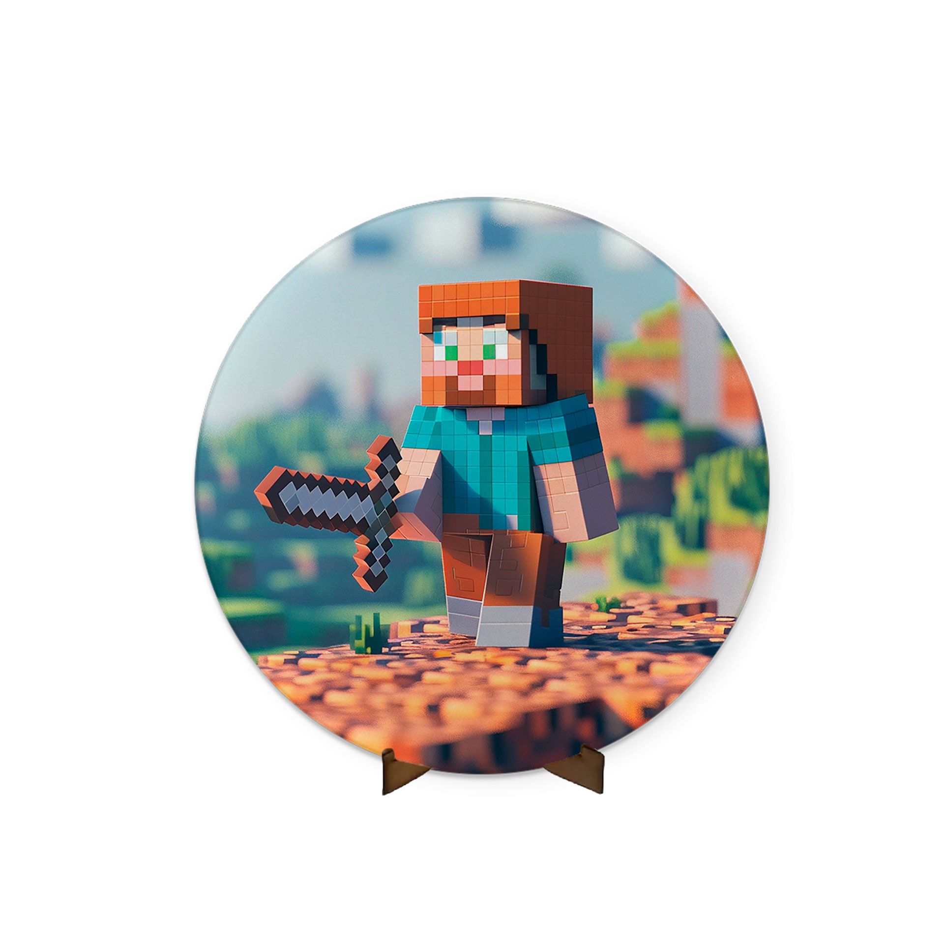 Painel Redondo 50x50 Tema Minecraft | ESTAMPARIA NET