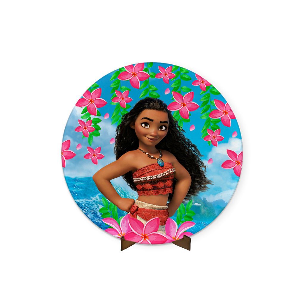 Painel Redondo 50x50 Moana Flores | ESTAMPARIA NET