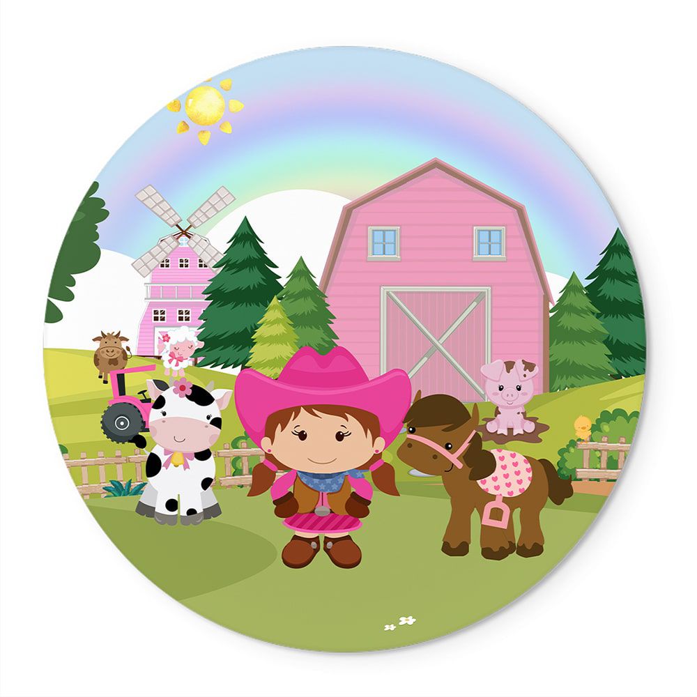 Painel Temático Fazendinha Rosa Veste Fácil C/ Elástico | ESTAMPARIA NET