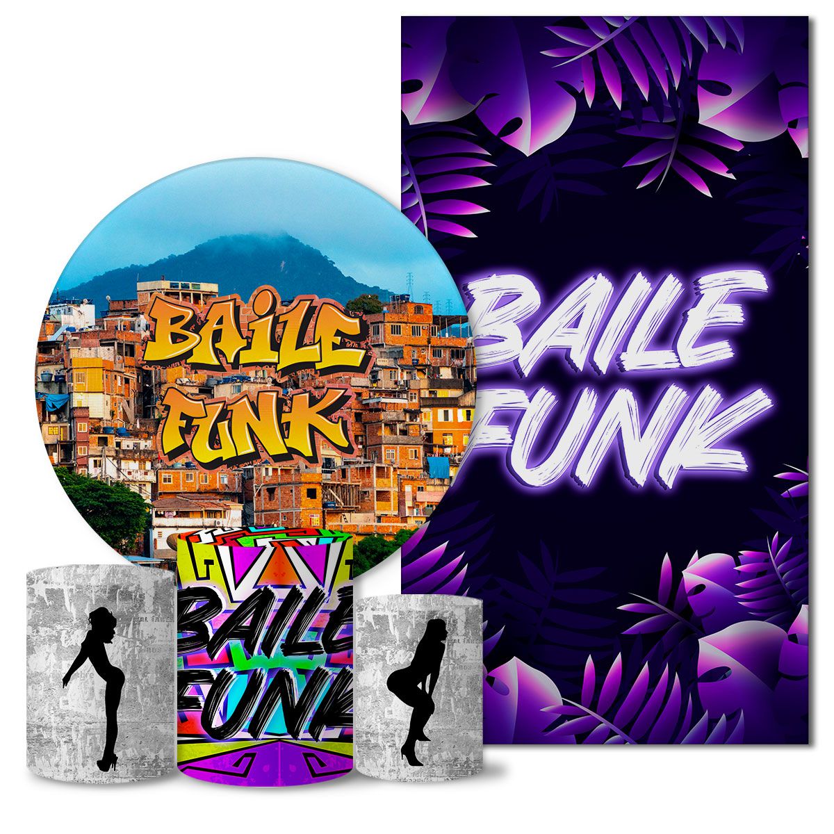 Trio Capas + Painéis Casado Baile Funk Veste Facil | ESTAMPARIA NET