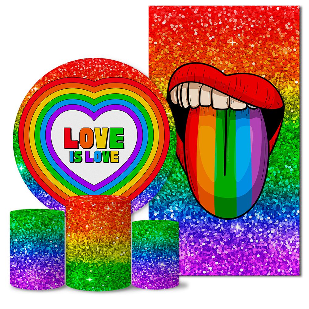 Trio Capas + Painéis Casado Lgbt Glitter Veste Fácil | ESTAMPARIA NET