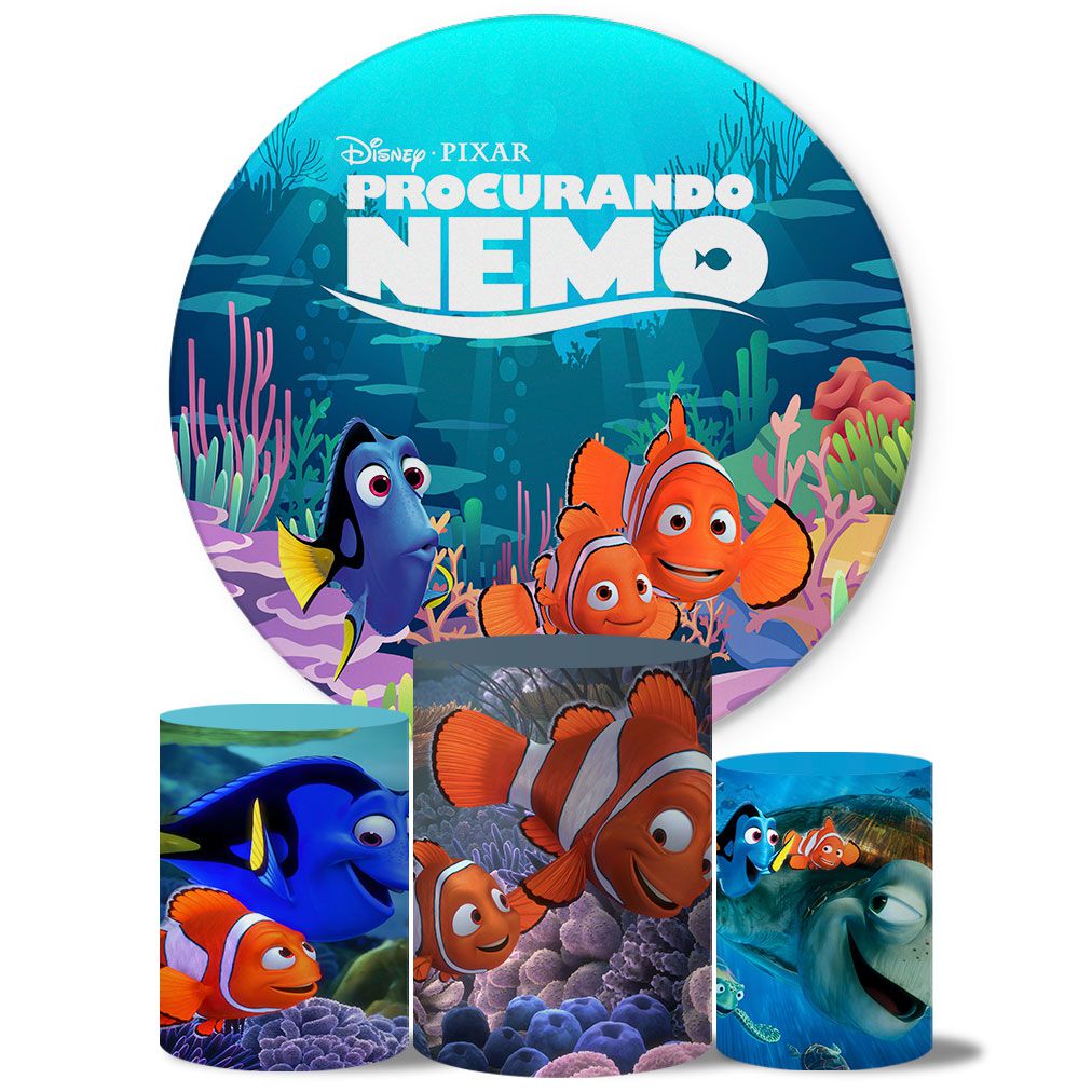 Trio Capas Cilindros + Painel Tema Procurando Nemo Veste Fácil ...