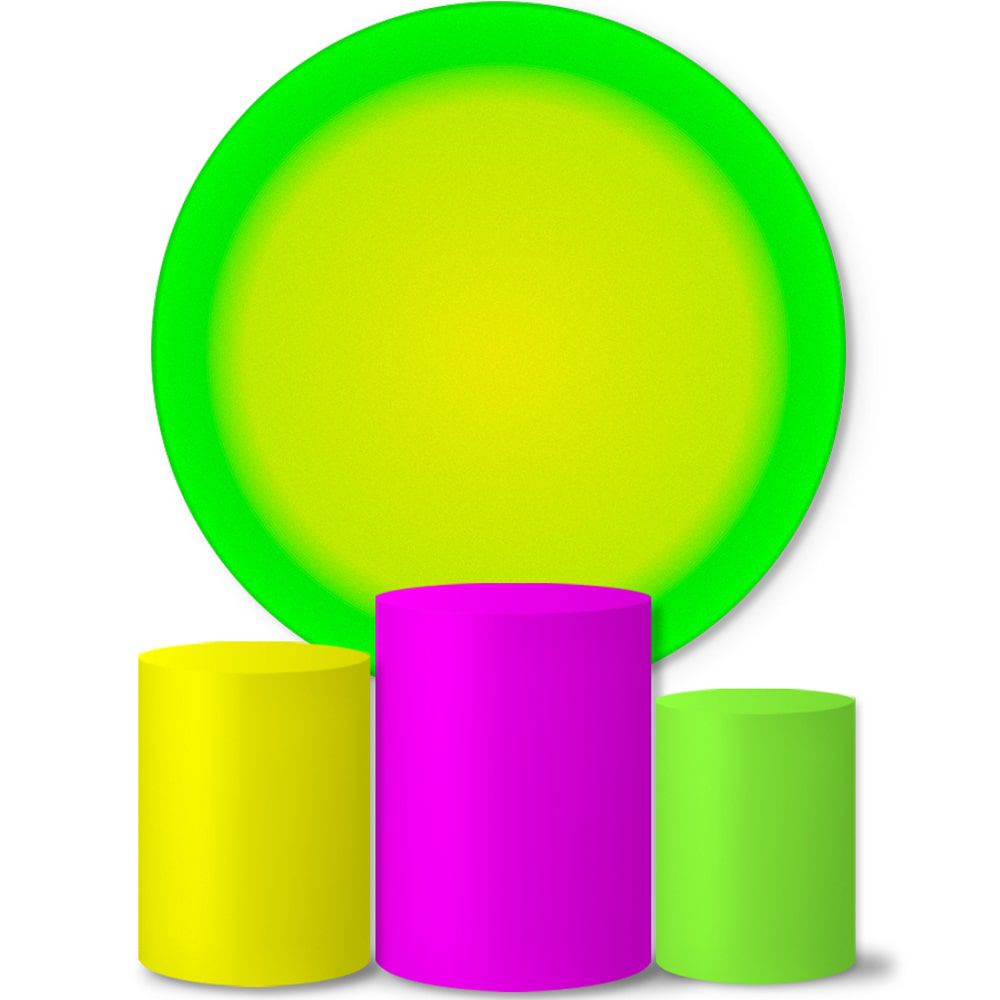 Trio Capa Cilindro + Painel Tema Neon Solido Veste Fácil | ESTAMPARIA NET