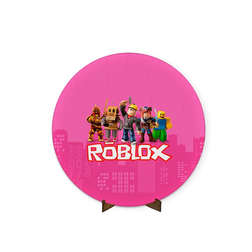 Painel Redondo 50x50 Roblox Rosa | ESTAMPARIA NET
