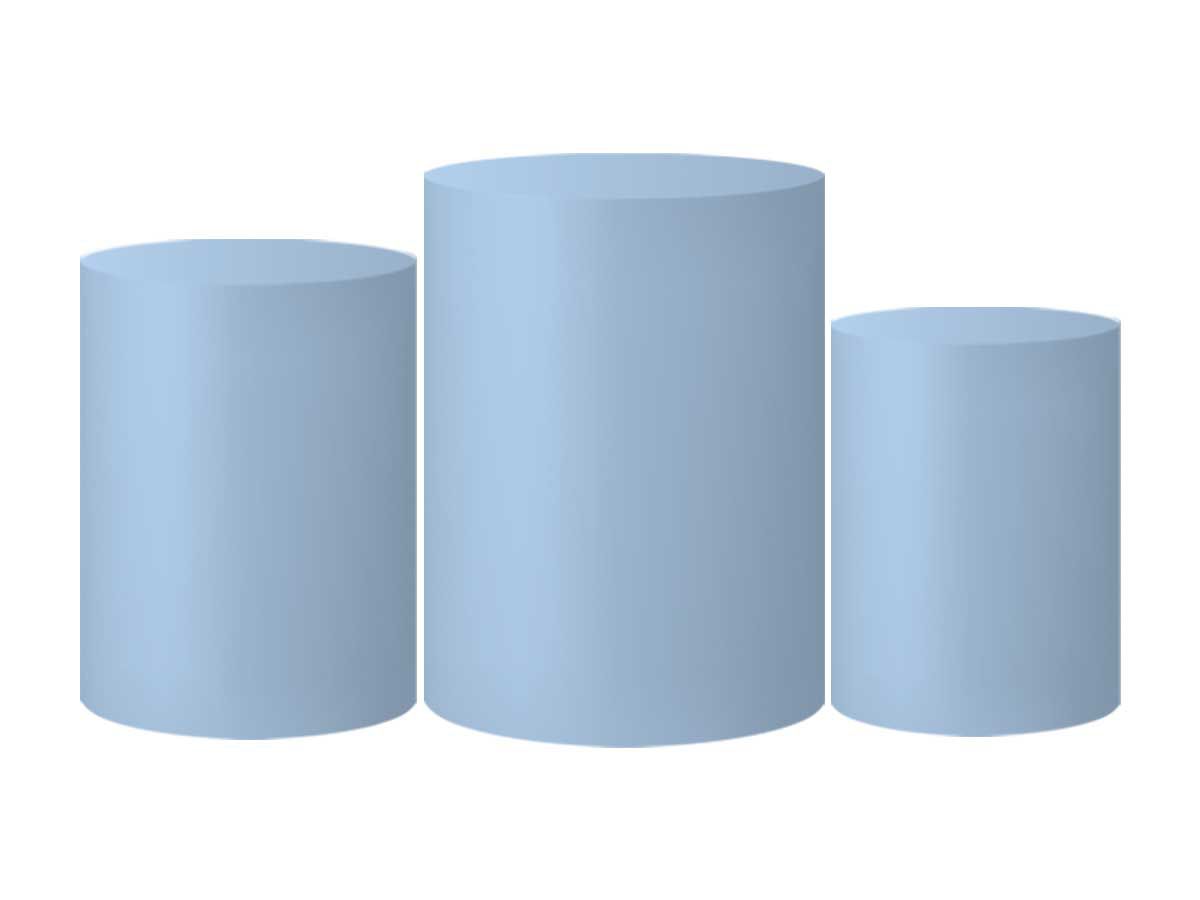 Trio Capas Cilindros Tons Pastel Azul Claro Veste Fácil C/ Elástico ...