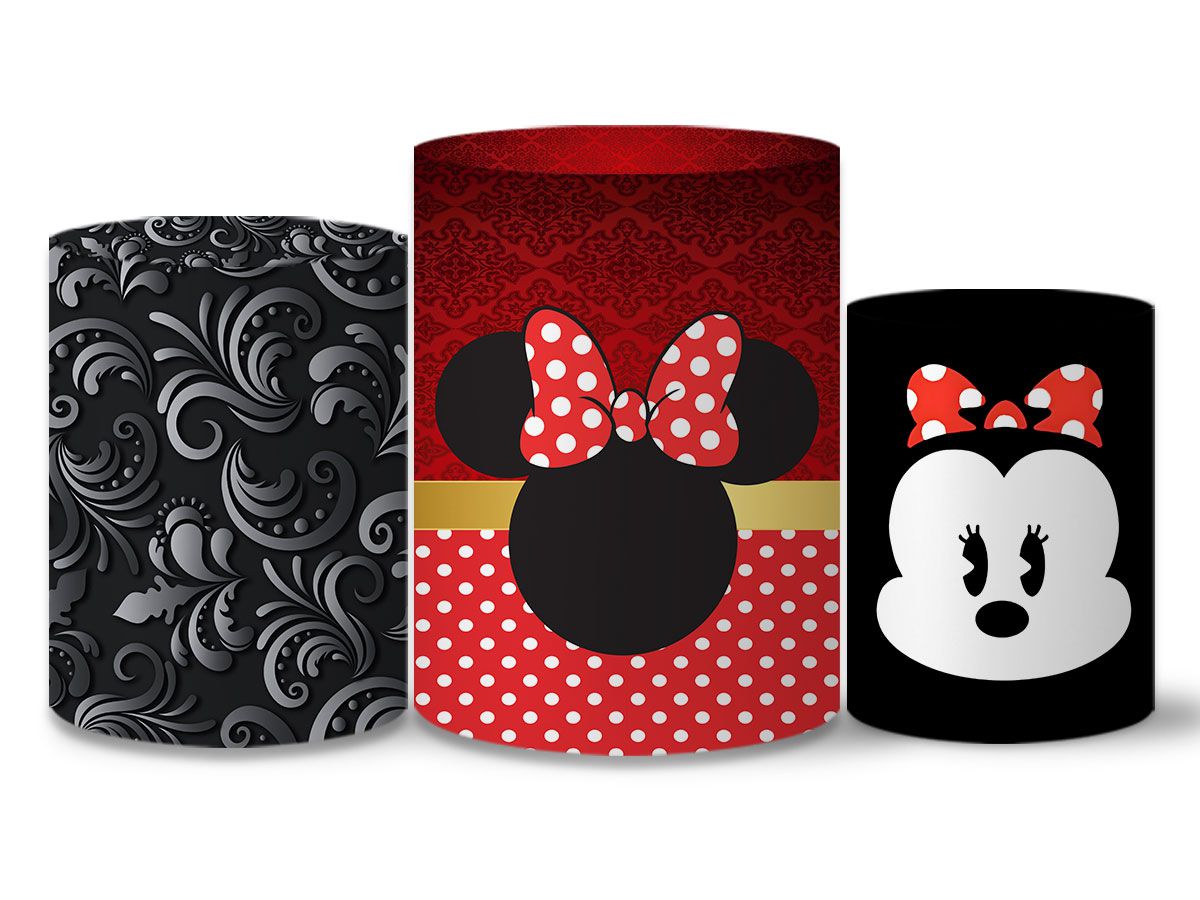 Trio Capas Cilindros Tema Minnie Mouse Veste Fácil C/ Elástico ...