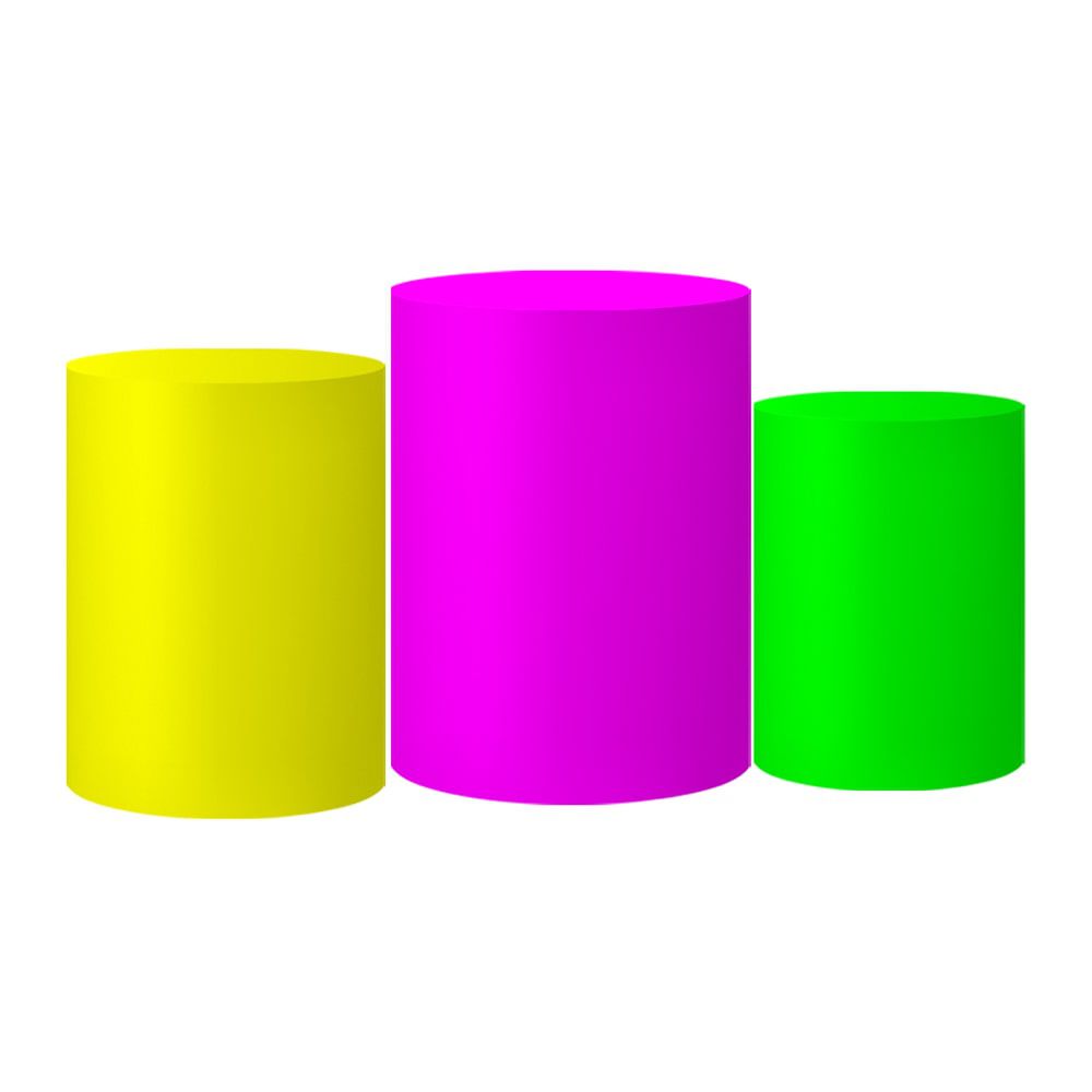 Trio Capas Cilindro Tema Neon Solido Veste Fácil C/ Elástico ...