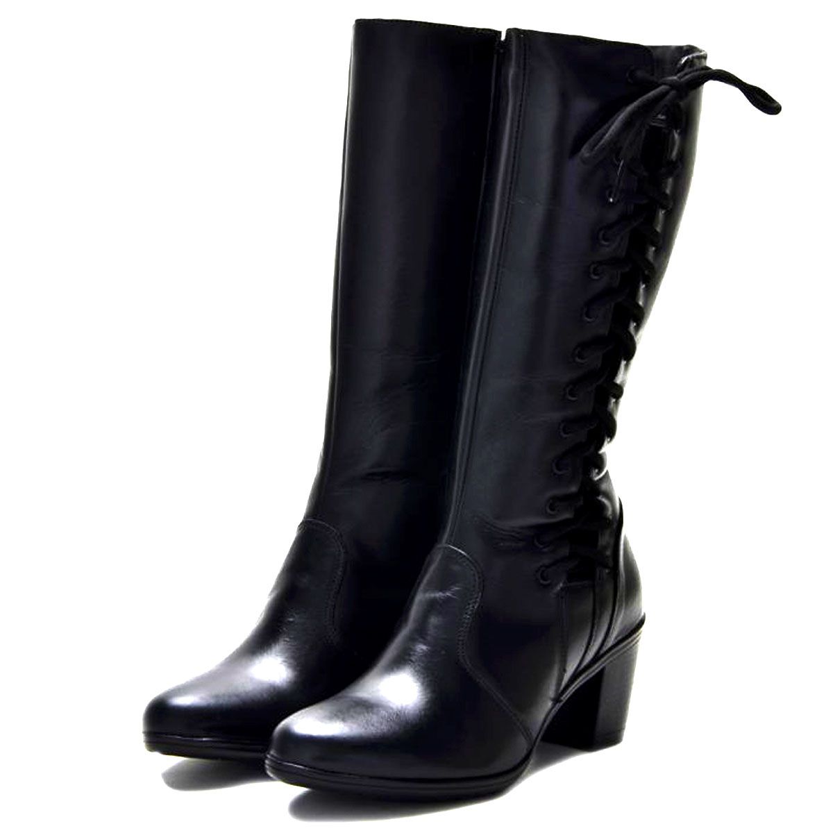Bota Feminina Cano Alto Dorf Couro Preto o DORF