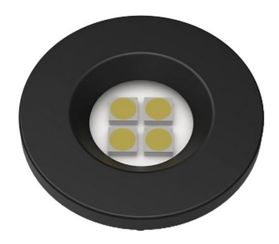 LUMINARIA PONTUAL CIRC D35 4 SUPER LED 3000K PRETO | Fechacom