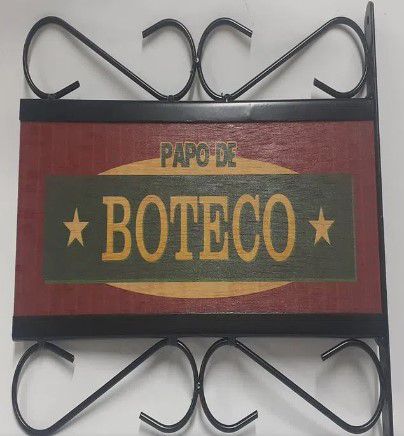 PLACA ARAMADA RET. BOTECO C/ SUP 30X10CM | Fechacom