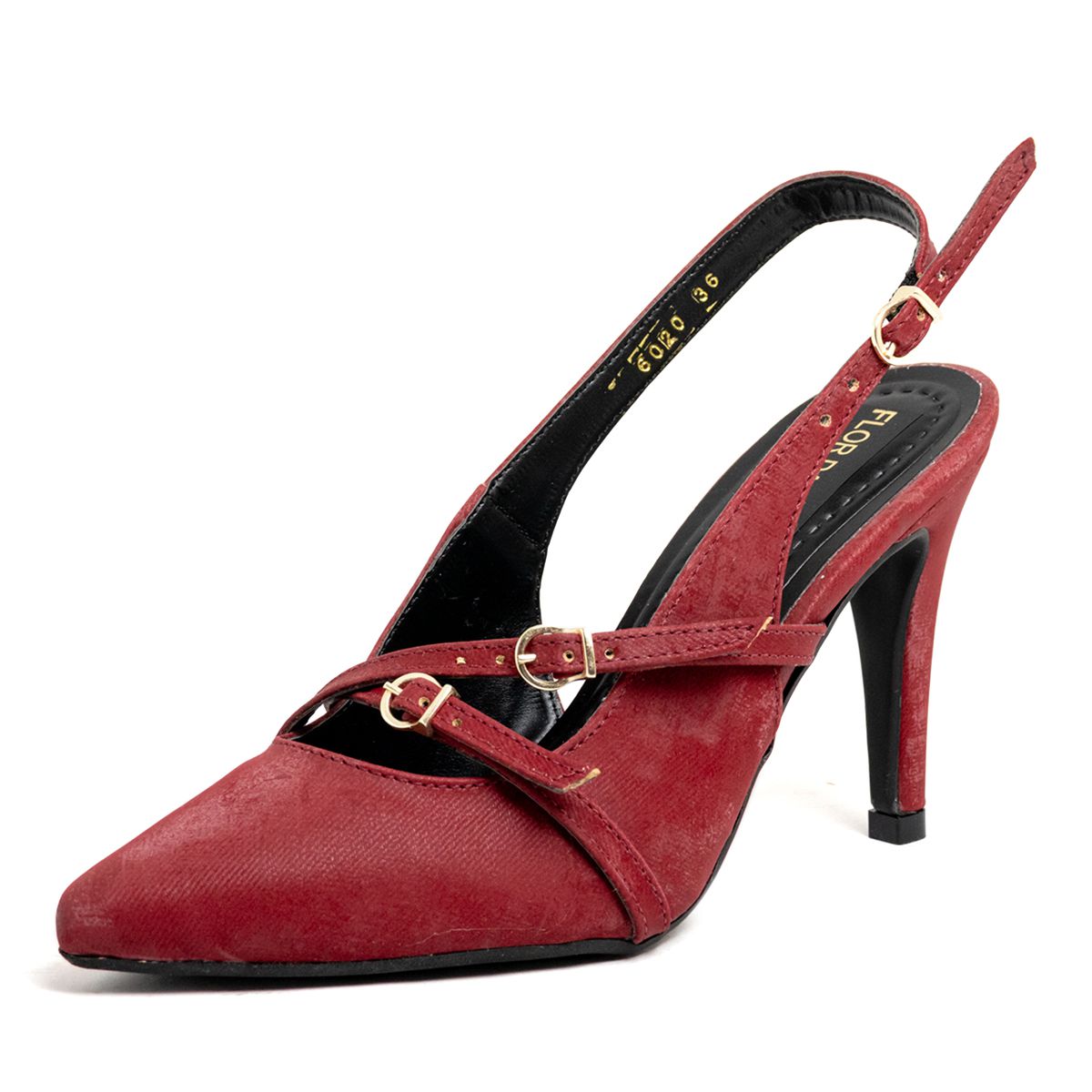 Scarpin Mule de Salto Alto Slingback 6020 Velvet Malbec | Flor da Pele ...