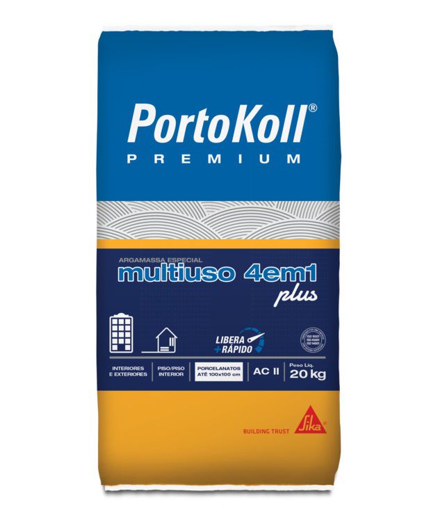 ARGAMASSA COLANTE MULTIUSO 4 EM 1 PLUS AC2 20KG PORTOKOLL | FLUZAO ...