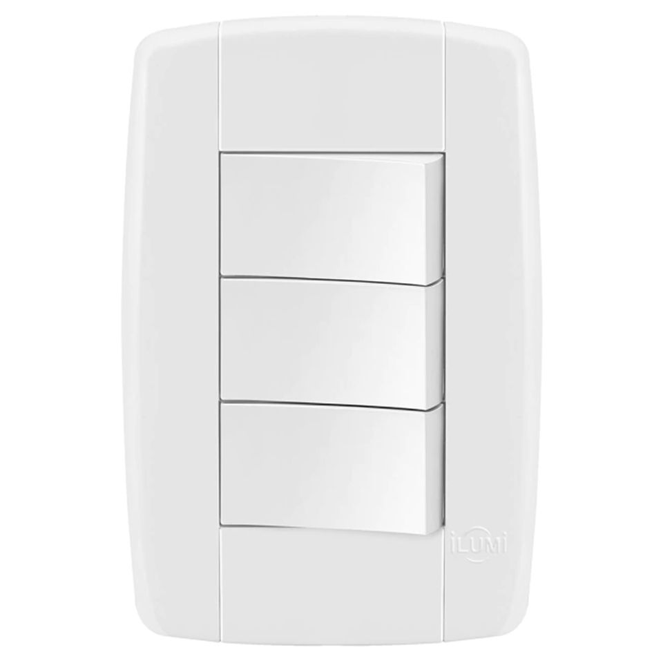 INTERRUPTOR TRIPLO SIMPLES 10A 250V LEV | FLUZÃO CONSTRUÇÃO