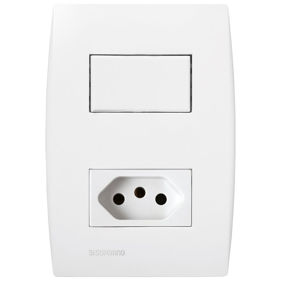 INTERRUPTOR SIMPLES + TOMADA 2P+T 10A/250V ILUS SIEMENS | FLUZÃO CONSTRUÇÃO