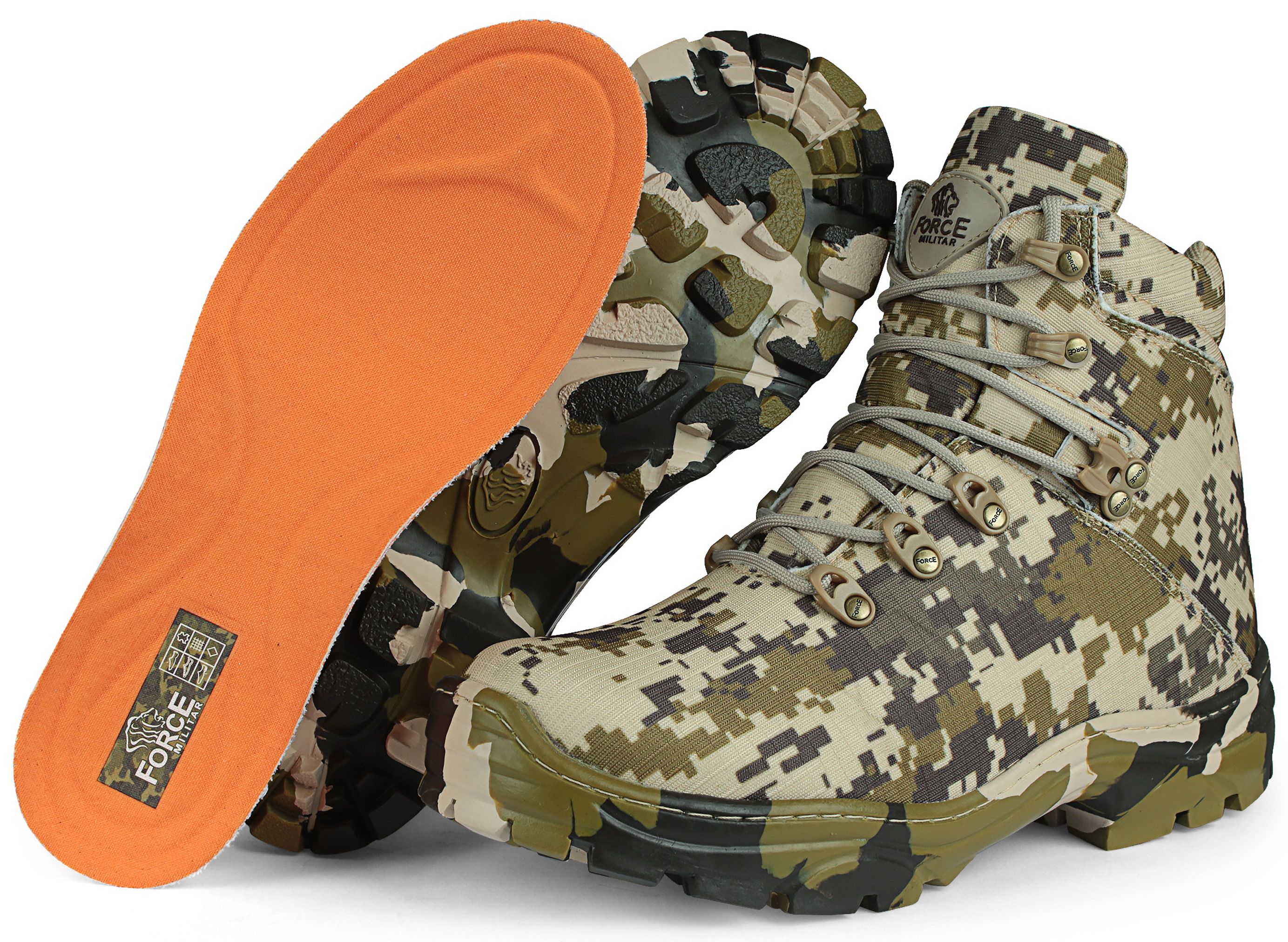 BOTA CANO CURTO CAMUFLADO DIGITAL MULTICAM. | FORCE MILITAR - CALÇADOS ...