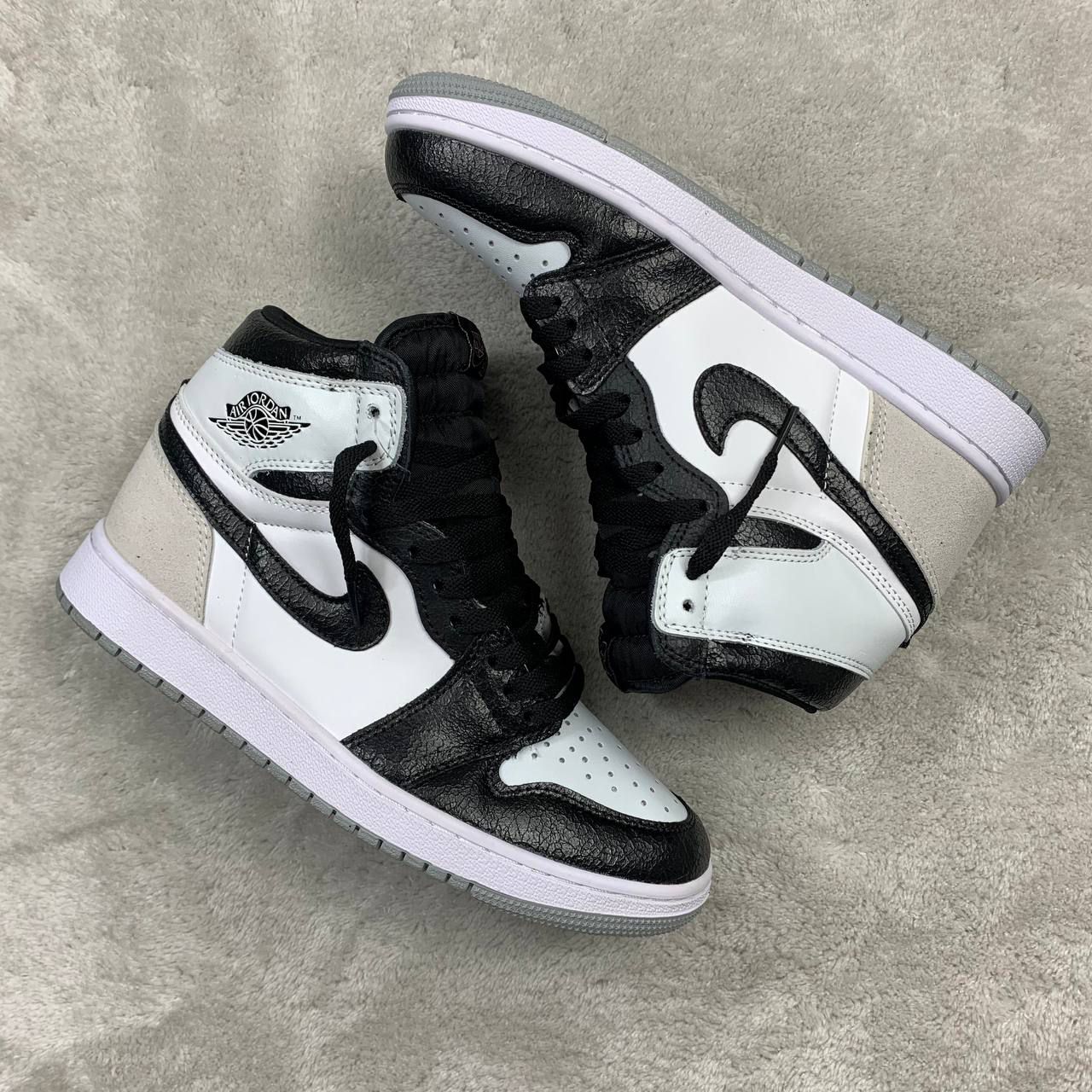 Tênis Air Jordan 1 High - Cinza/Preto Rachado | Tailandesas Atacado