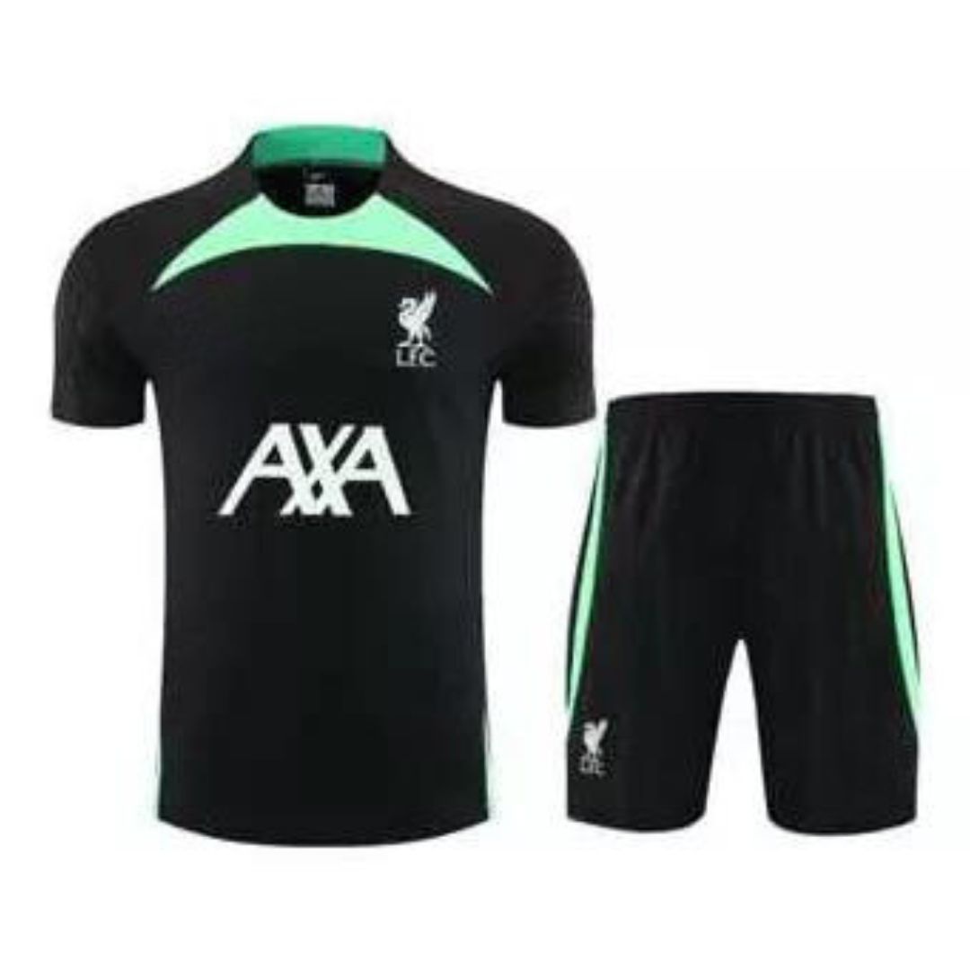 Conjunto De Treino Camisa + Short Liverpool 23/24 - Masculino Preto ...
