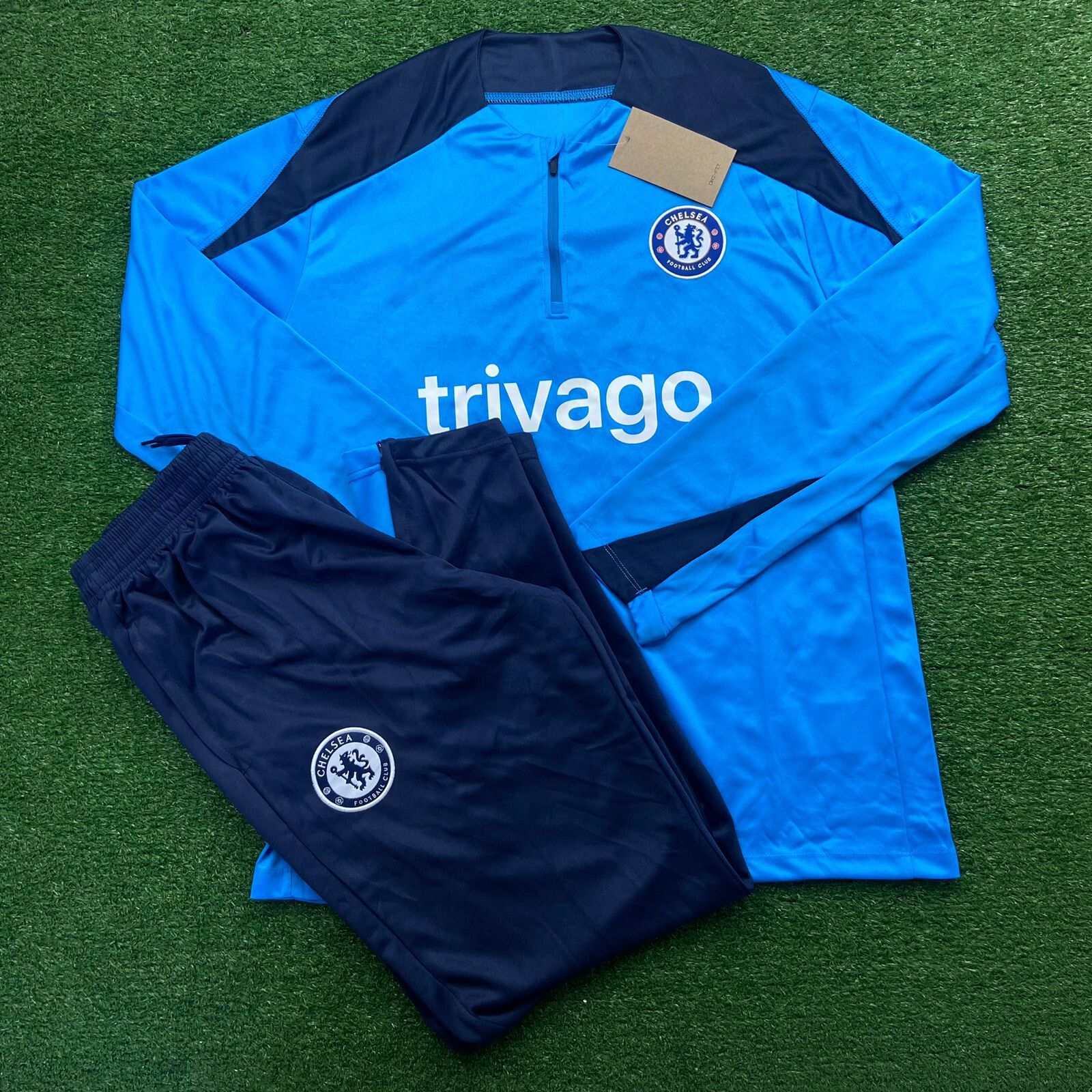 Agasalho Treino Chelsea 24/25 Meio Ziper - Azul Claro | Tailandesas Atacado
