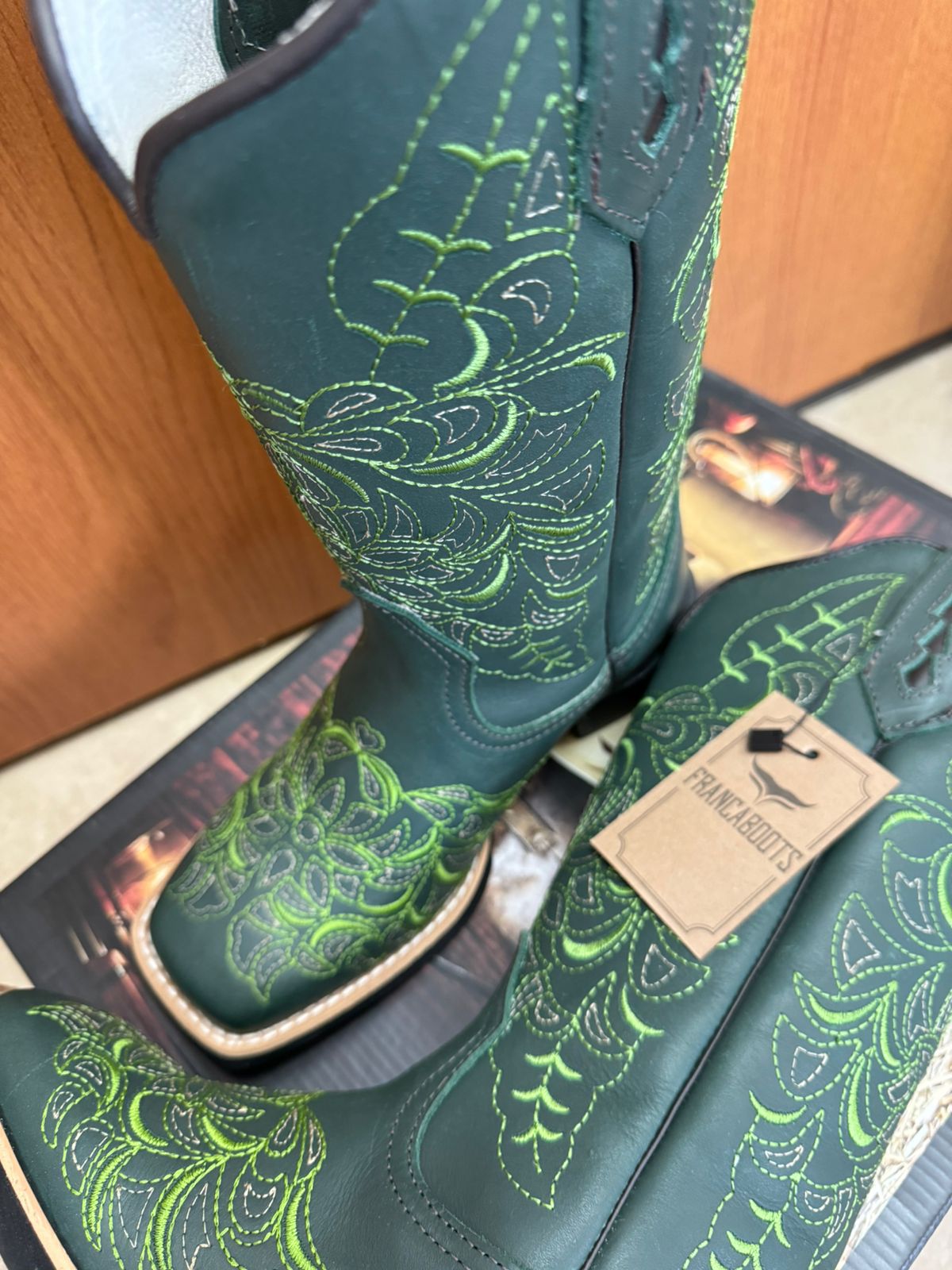 bota texana verde Beatriz Gomes | FRANCABOOTS