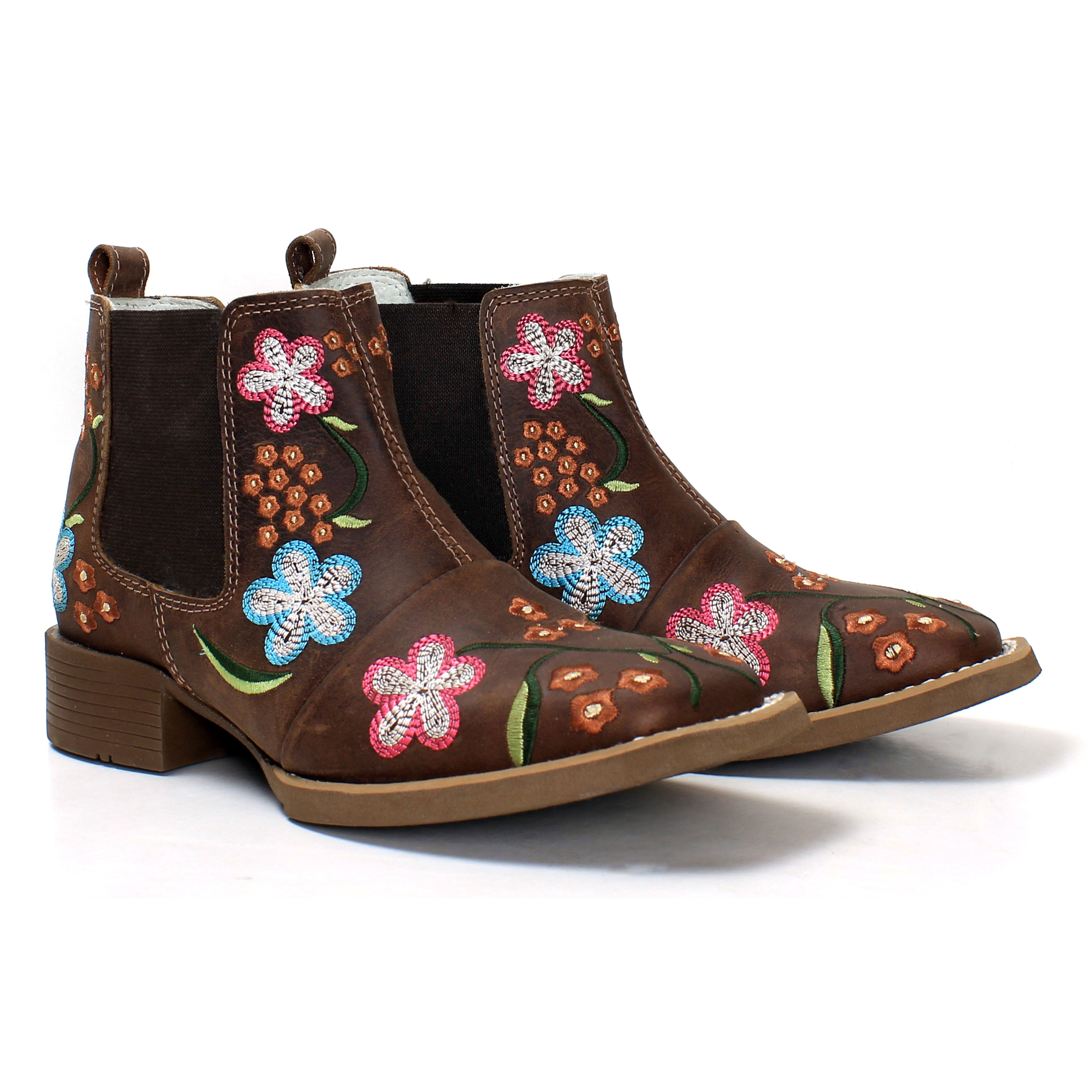 BOTINA TEXANA FEMININA FLORES FB102 | FRANCABOOTS