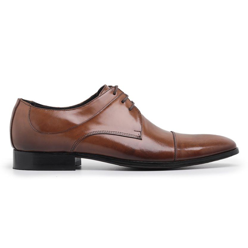 Sapato Social Masculino Derby Caramelo | Grife Couro