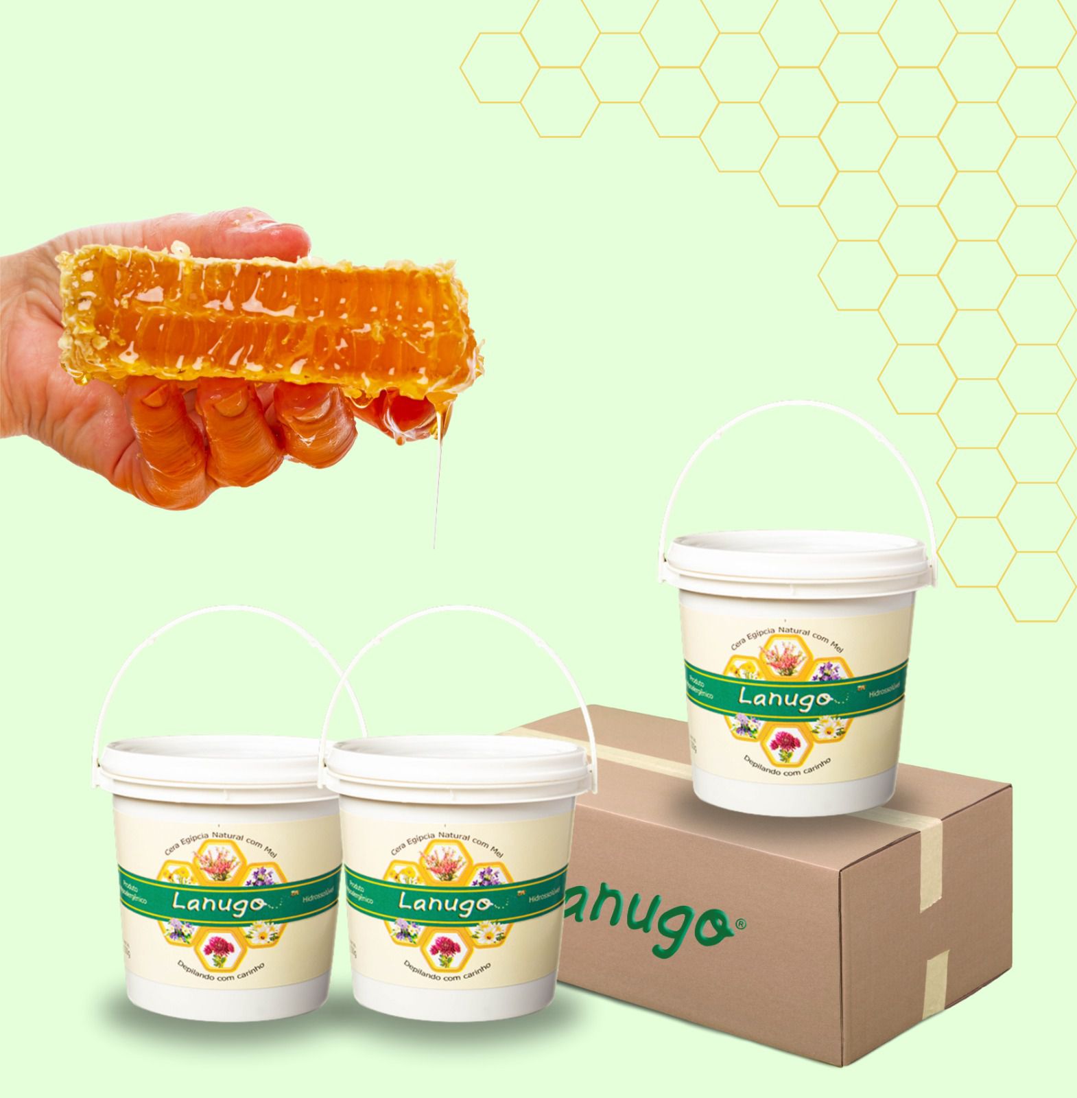 Lanugo Mel 550 gr Cx /12 | Ceraqua Produtos para depilação