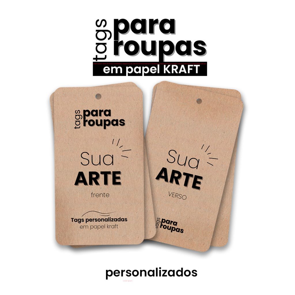 TAGS PARA ROUPAS PERSONALIZADAS - PAPEL KRAFT - 4 CANTOS ARREDONDADOS ...