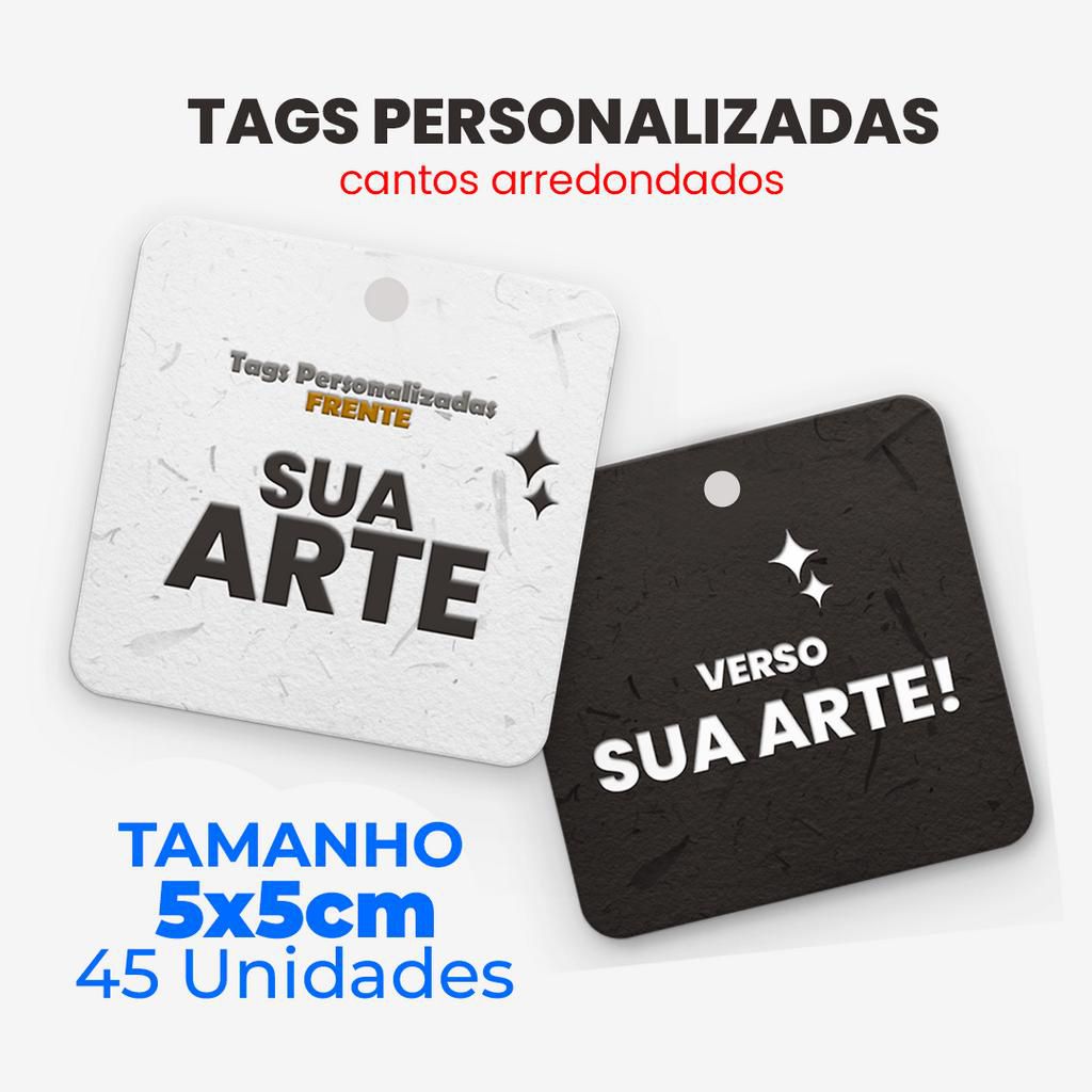 TAG QUADRADA PERSONALIZADAS 5X5 cm - 45 uni. I Frente e Verso | Imprimi ...