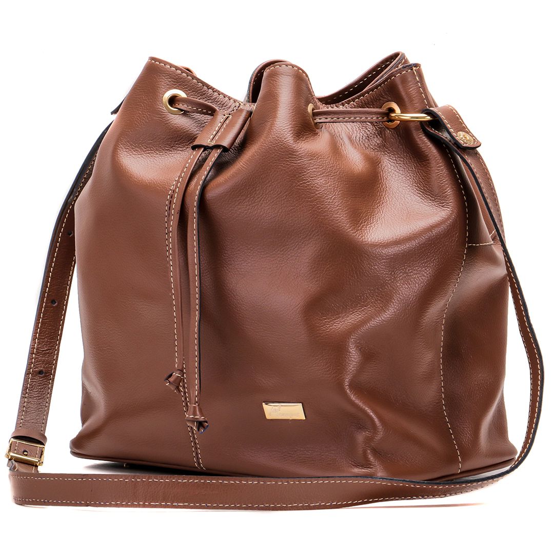 Bolsa Saco Feminina Júlia Transversal Em Couro | JFECOURO