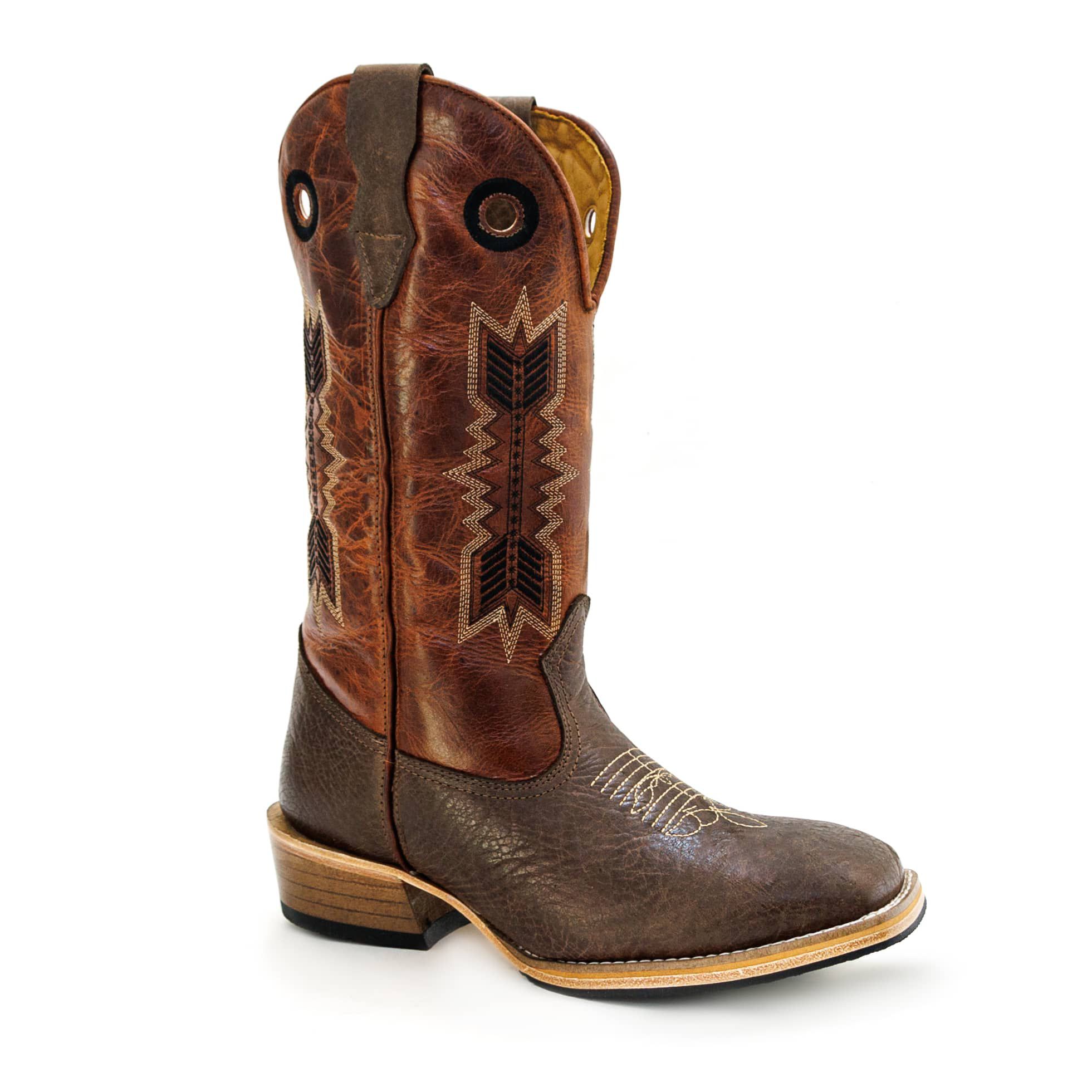 Bota Texana Carrapeta Couro Legítimo Cor Tubarão Preto e Mustang Castor ...