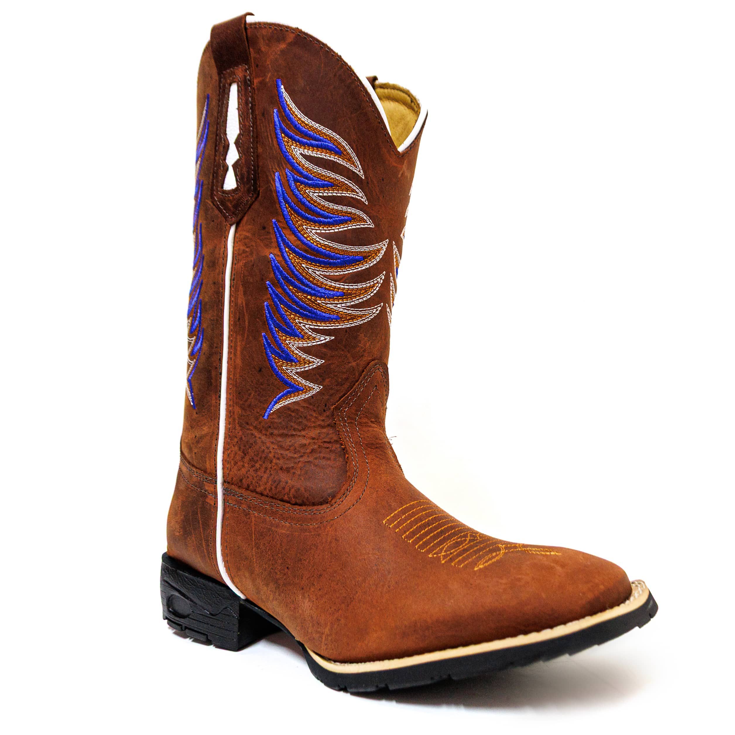 Bota Texana Masculina Cano Padrão Couro Legítimo Bovino Crazy Horse ...