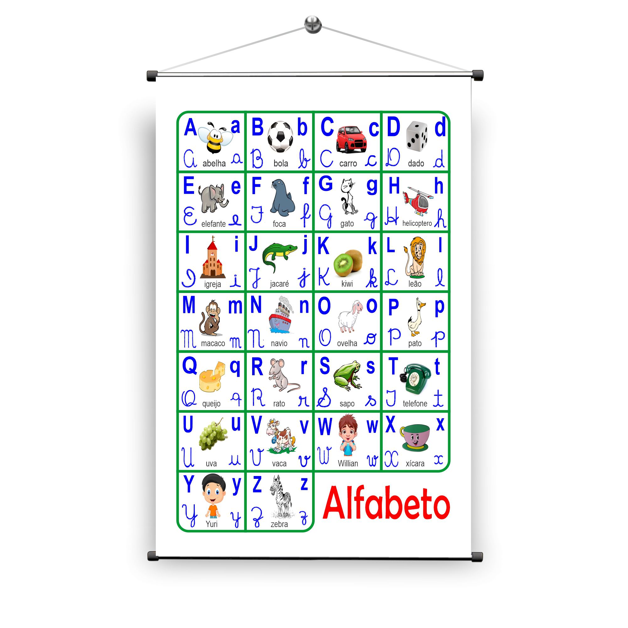 Banner Pedagógico Alfabeto Ilustrado 15unid | KRadesivos