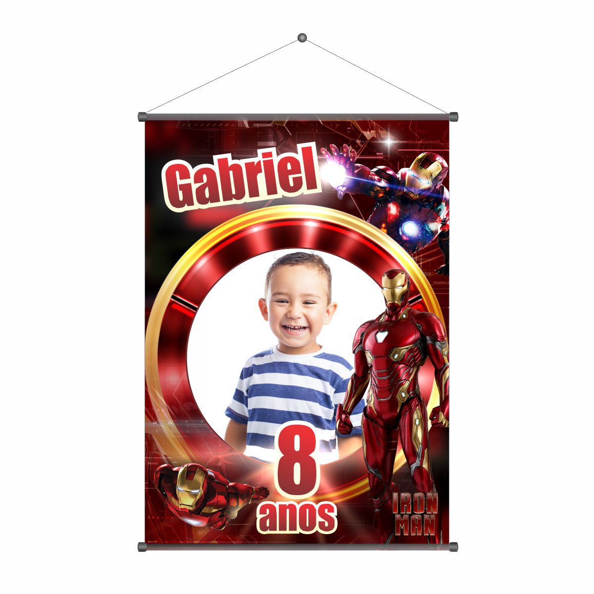 Banner Aniversário Infantil Homem de Ferro | KRadesivos