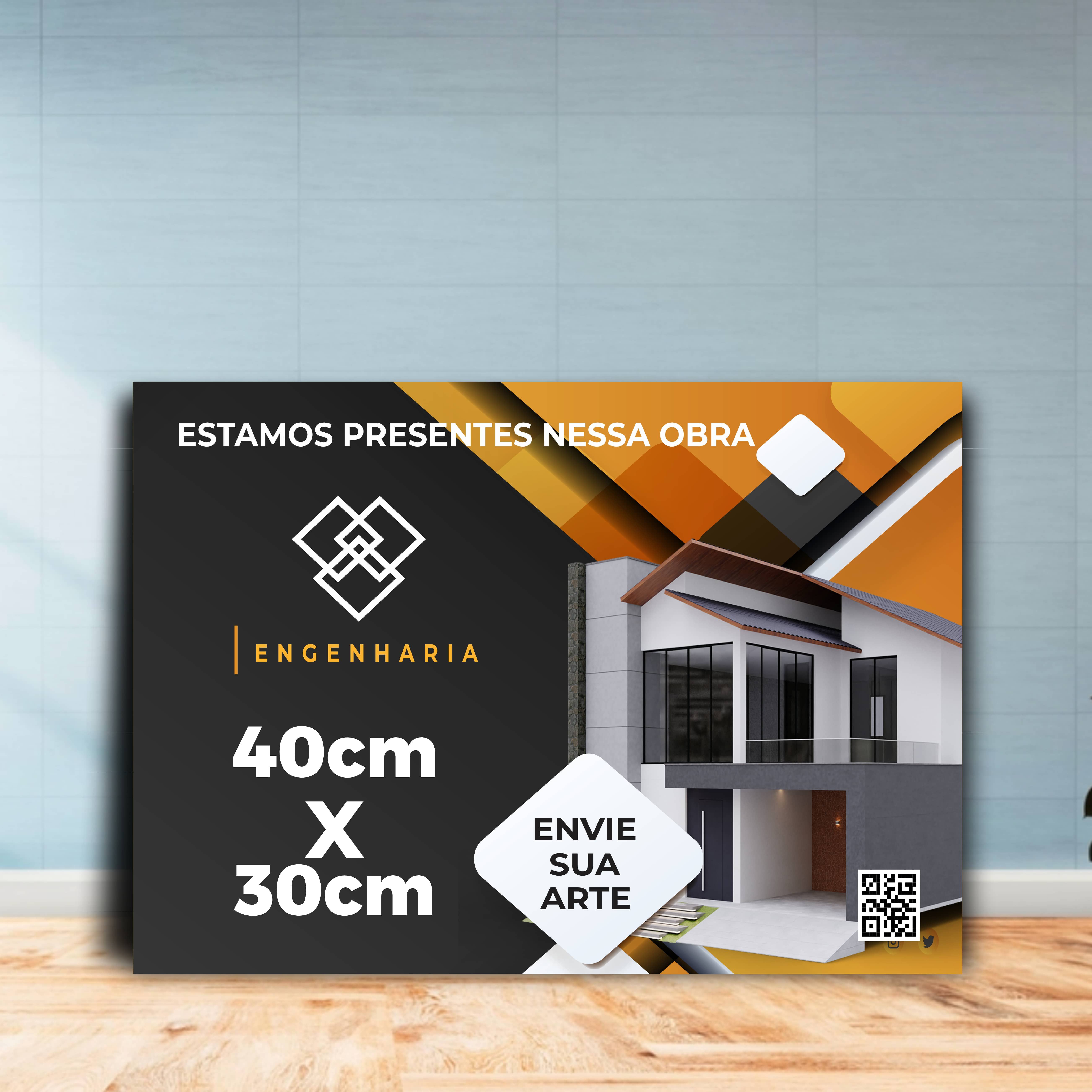 Placa Engenheiro Personalizada 40x30cm | KRadesivos