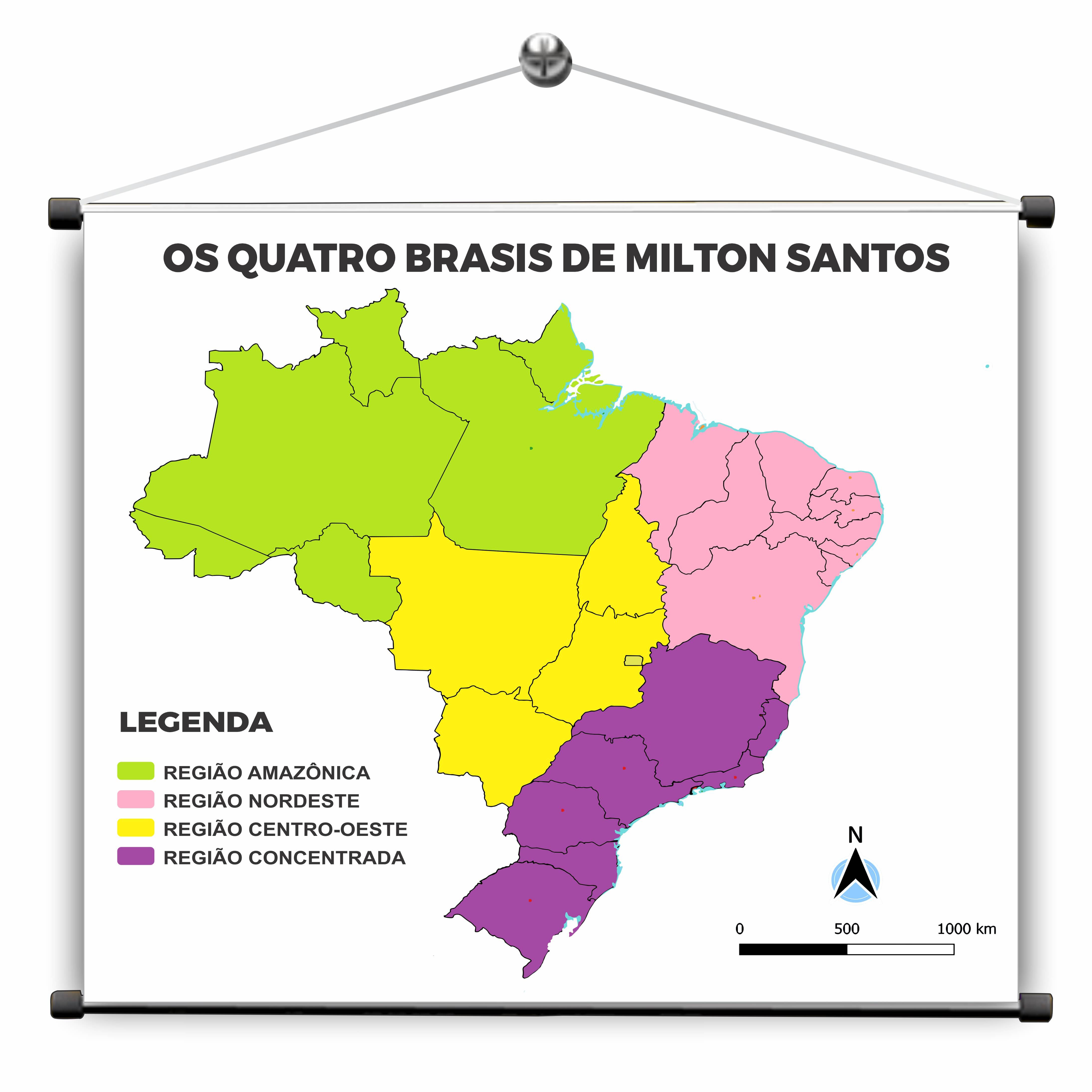 Banner Pedagógico Mapa Brasil Milton Santos mod.1 | KRadesivos
