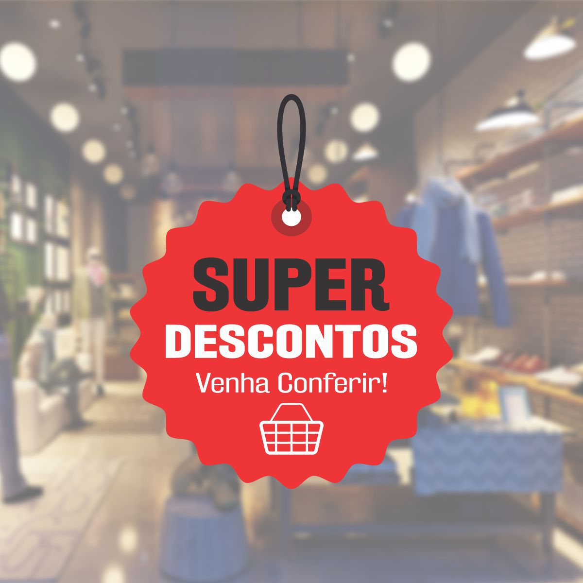 Adesivo Para Vitrine Super Descontos Venha Conferir | KRadesivos