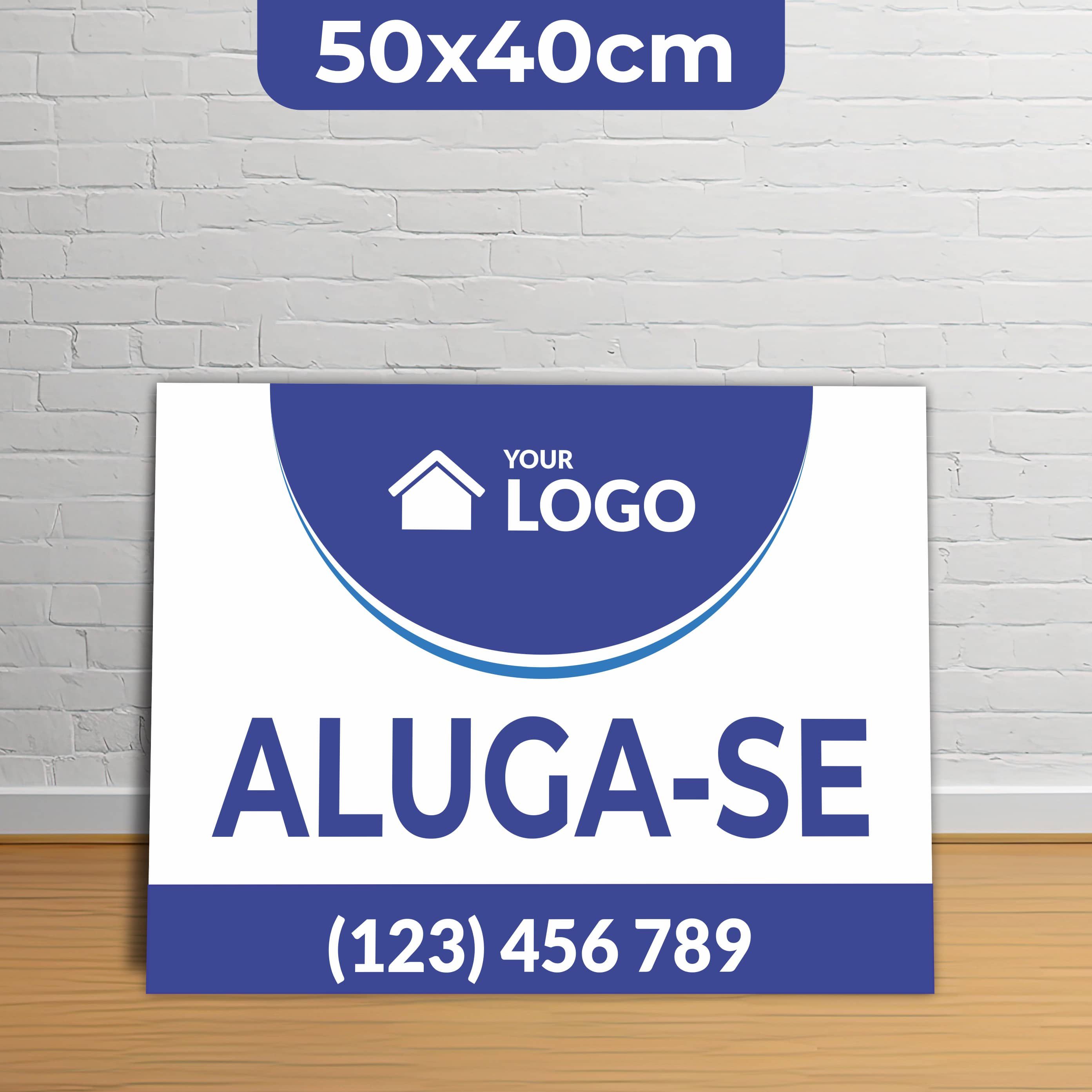 Placa aluga 50x40cm | KRadesivos