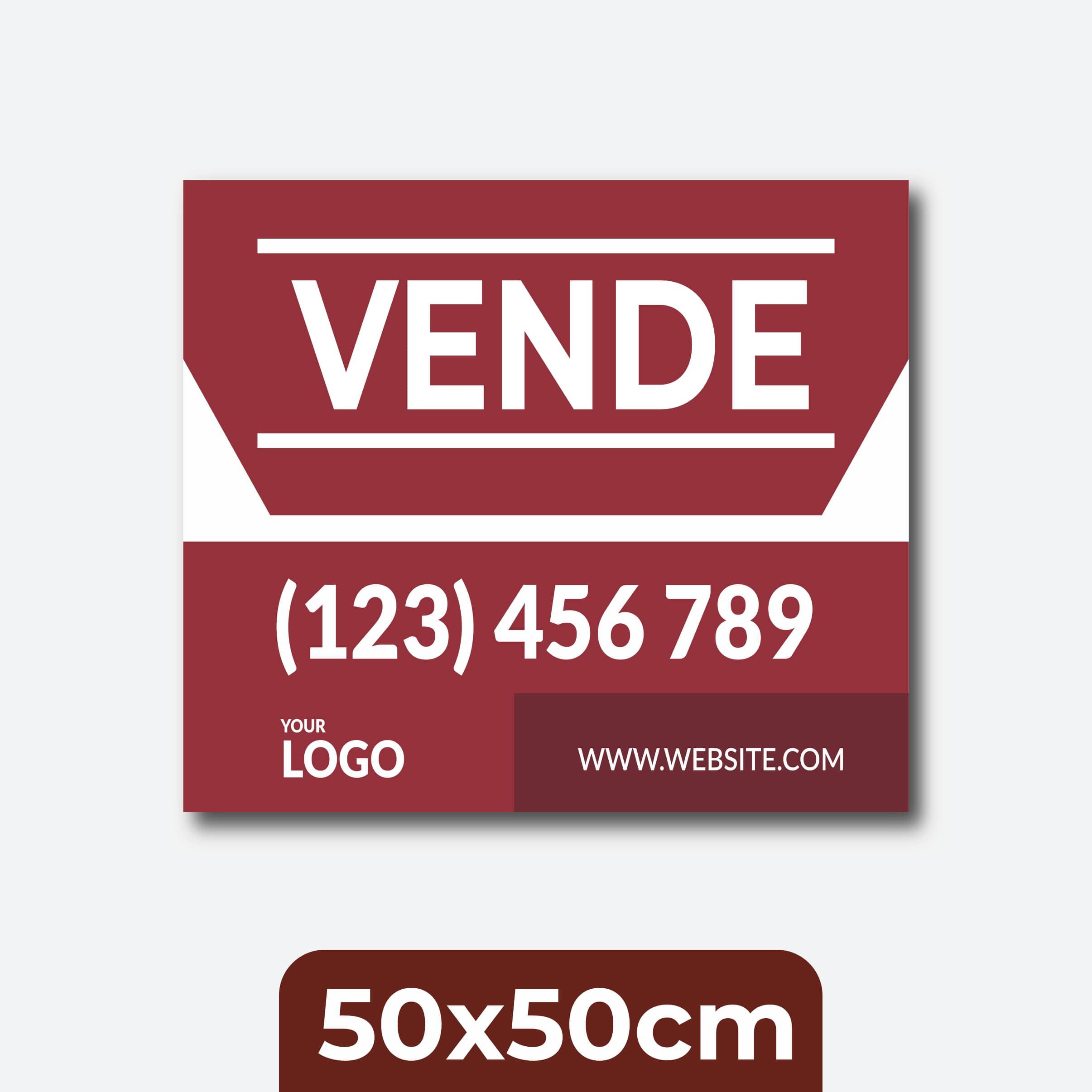 Placa vende 50x50cm | KRadesivos