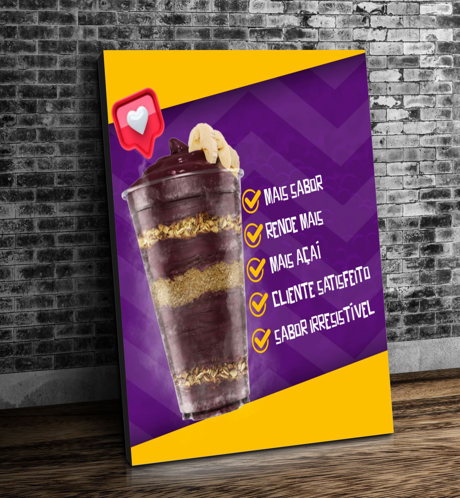 Placa MDF Decorativo Tema Açaí | KRadesivos